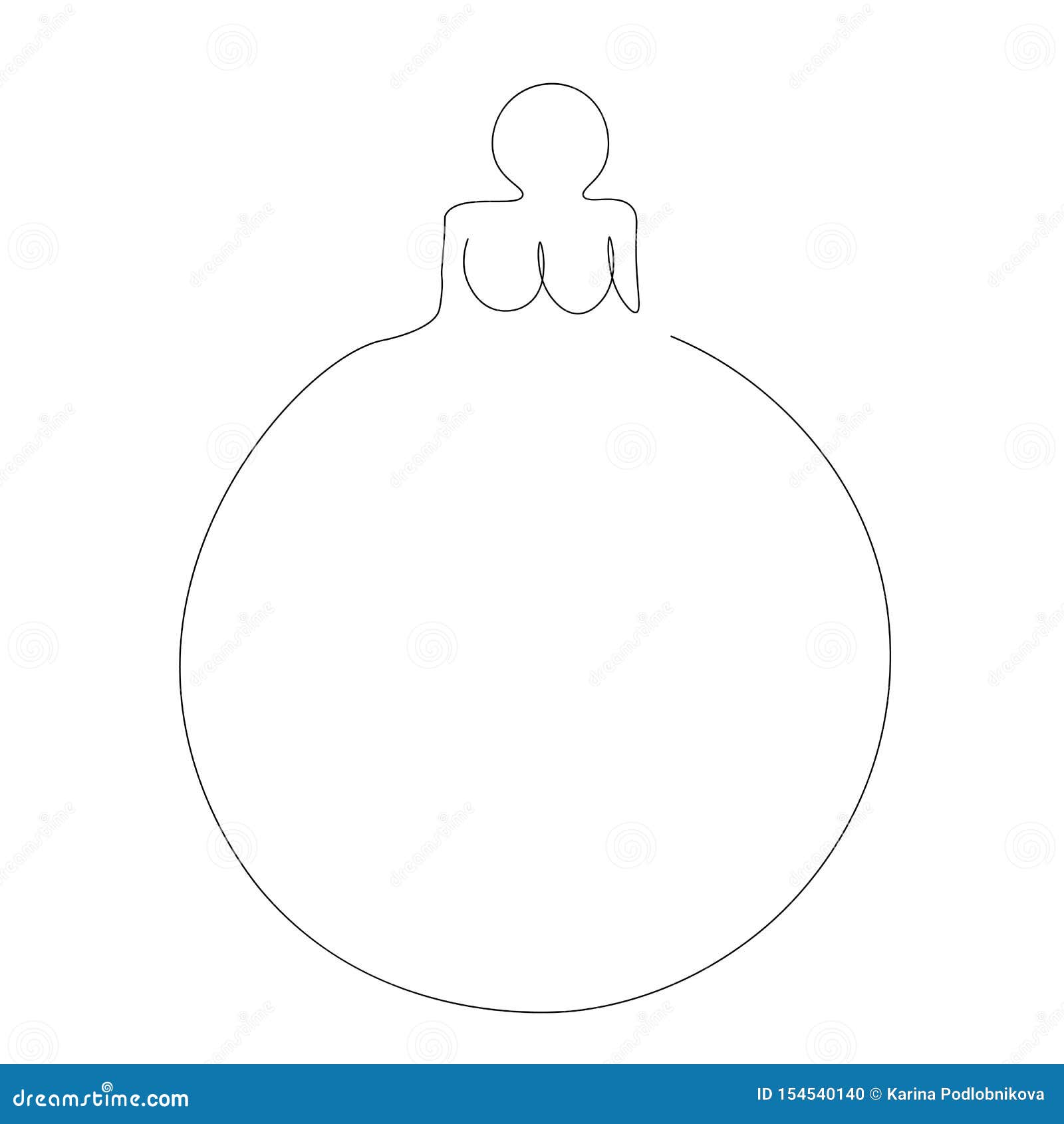 Christmas Ball Line Draw, Vector Stock Vector - Illustration of ...