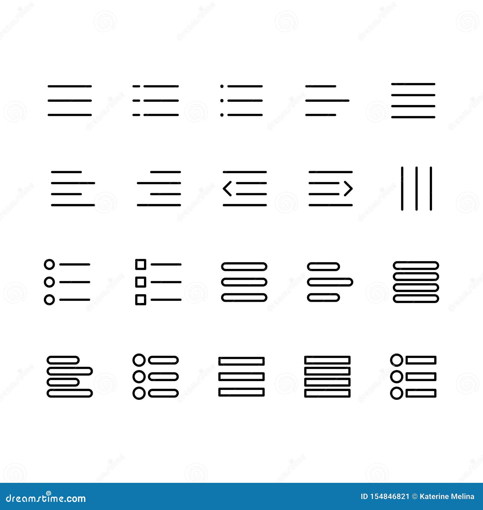 Set of Hamburger Menu Icon Set for Navigation and Action Bars, Tabbar ...