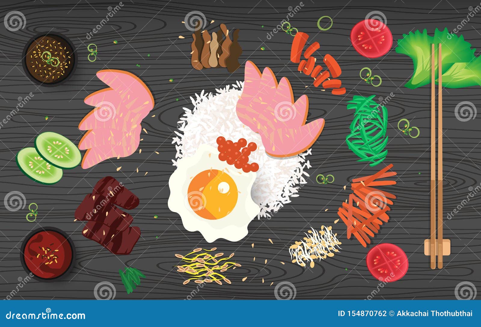 Food on the table stock vector. Illustration of delicious - 154870762