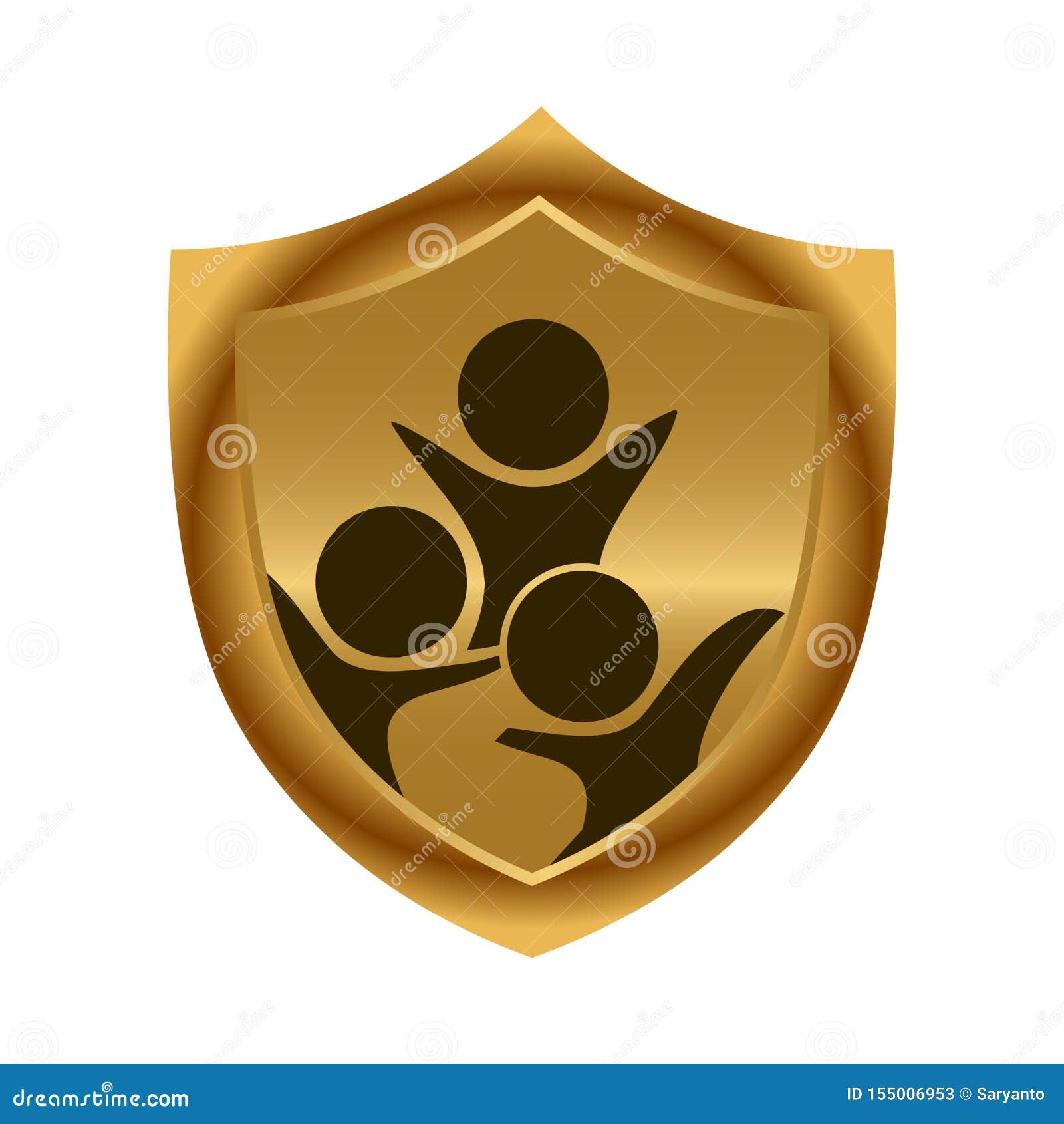 Children and Gold Shield. Stock Icon. Vector Illustration Stock Vector ...