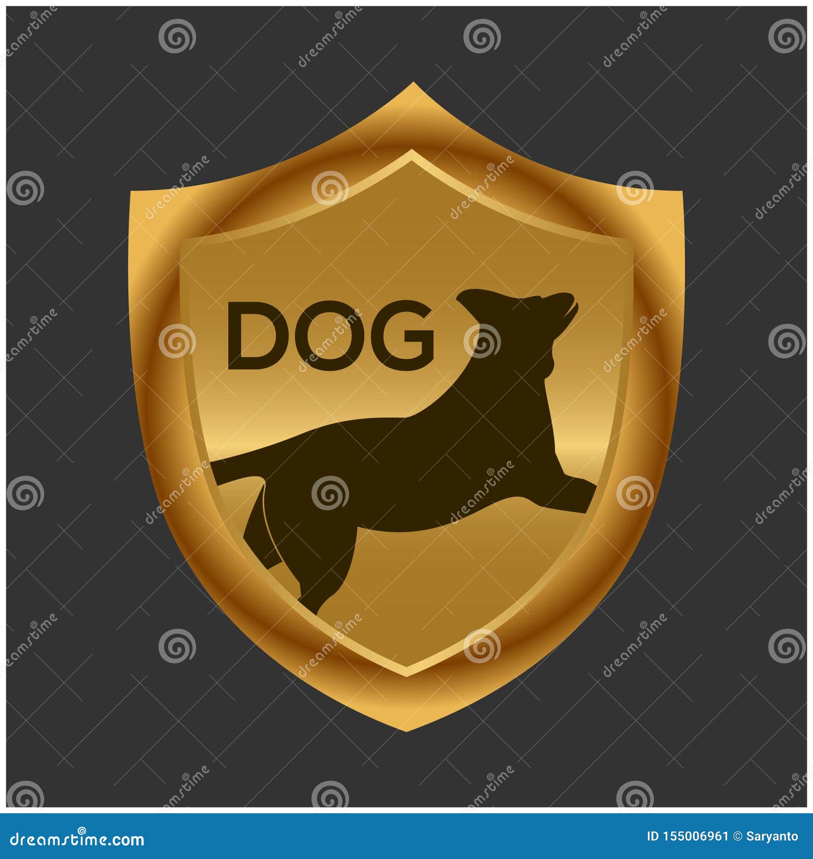 Dog and Gold Shield. Stock Icon. Vector Illustration Stock Vector ...