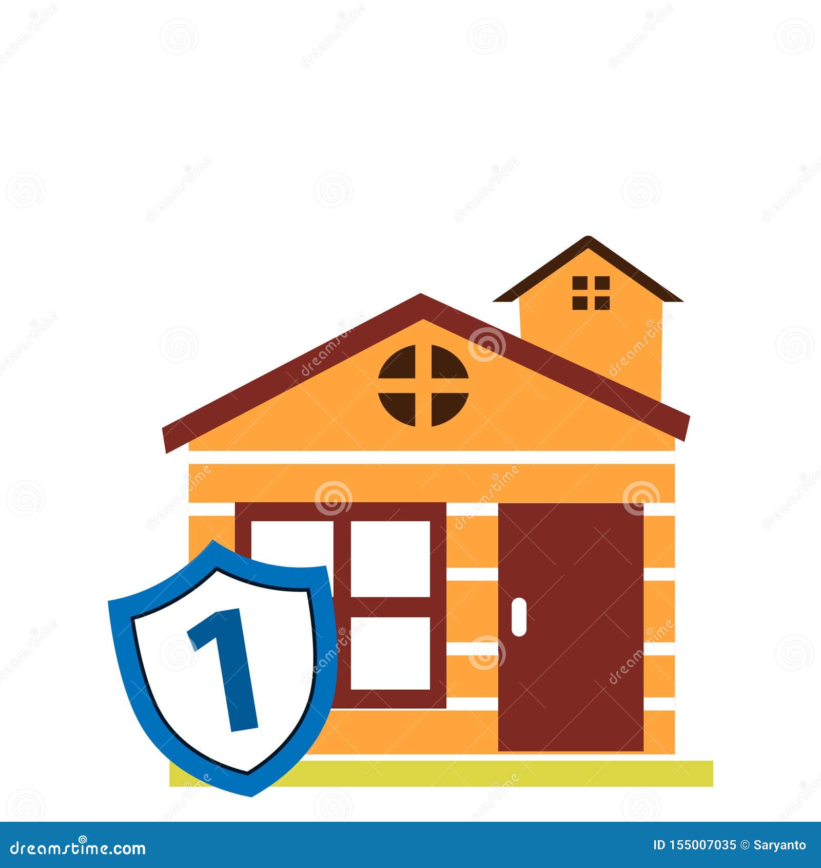 House Protection Stock Icon, Flat Design. Vector Illustration on White ...
