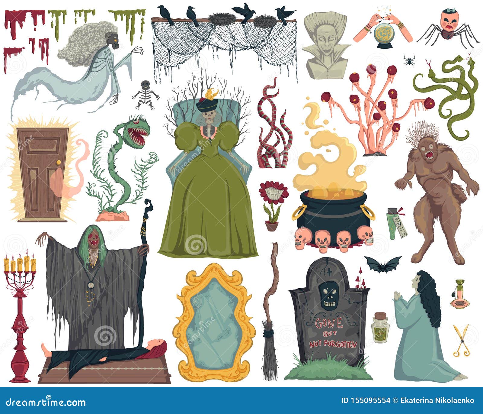 Scary Characters. Various Fears Of People Nervous Panic Characters With ...