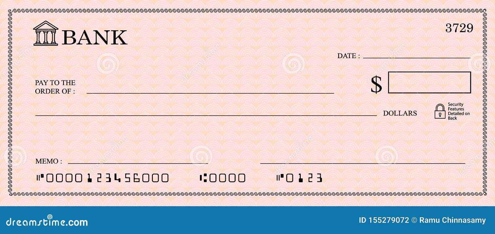Blank Bank Cheque Vector Illustration | CartoonDealer.com #155279072