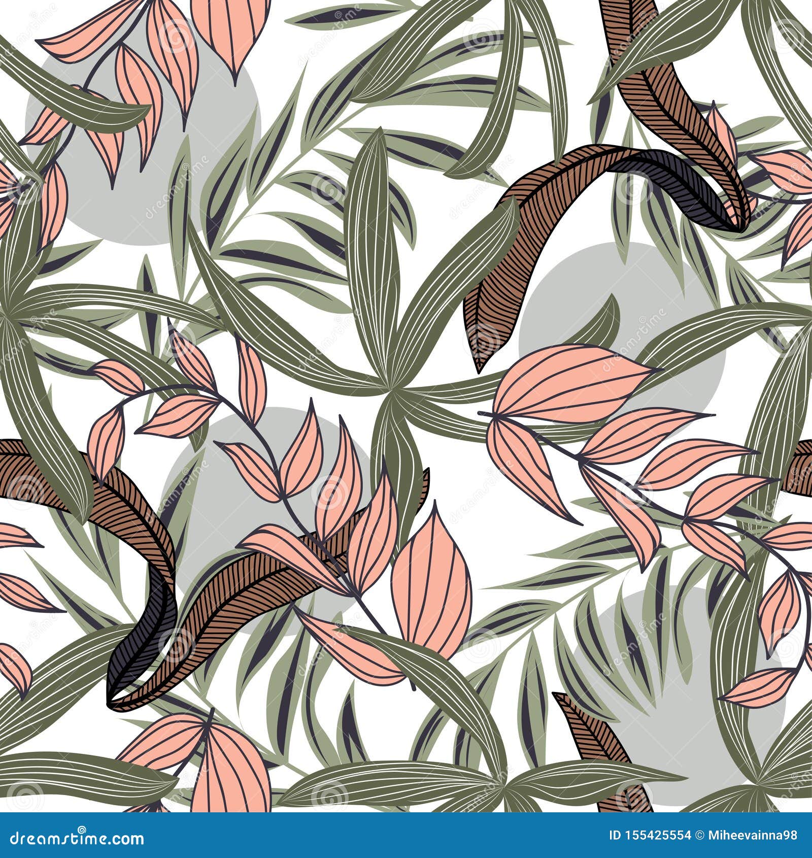 Modern Seamless Pattern with Tropical Plants. Fashionable Texture ...