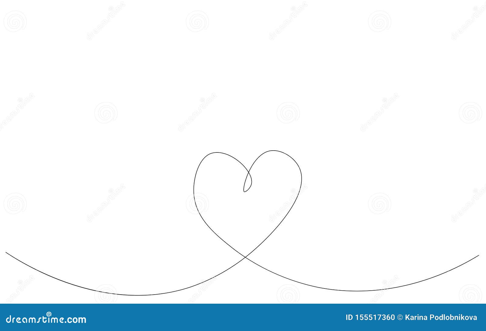 Love Heart Continuous One Line Drawing Stock Vector Illustration Of