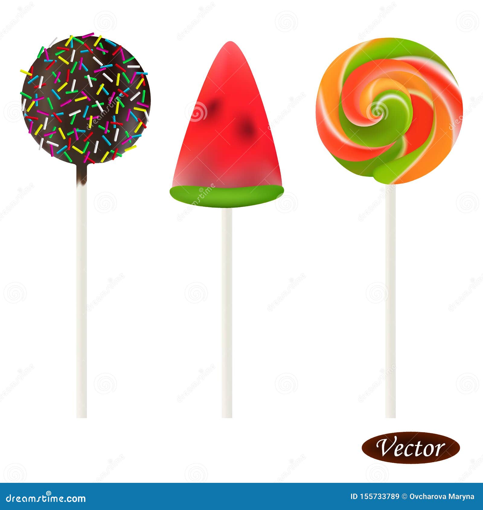 Realistic lollipops stock vector. Illustration of interiors - 155733789
