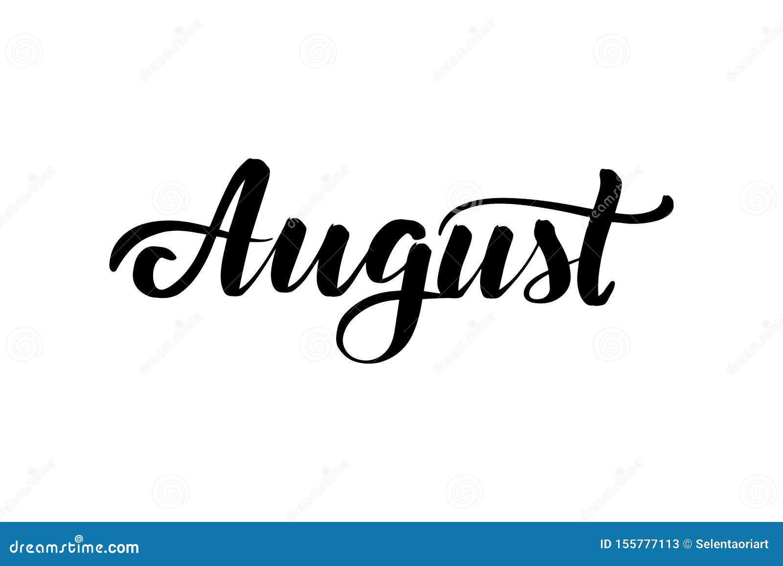 Inspirational Handwritten Brush Lettering August Stock Vector ...