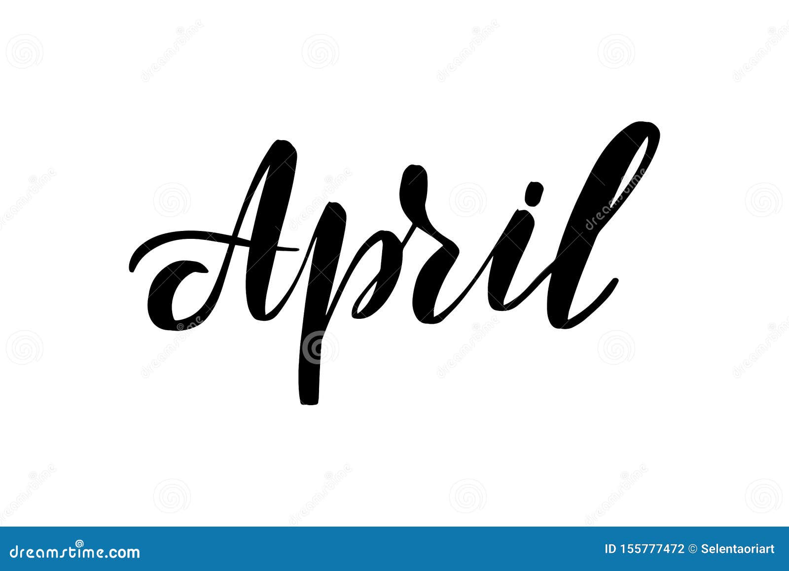 Handwritten Brush Lettering April Stock Vector - Illustration of badge ...