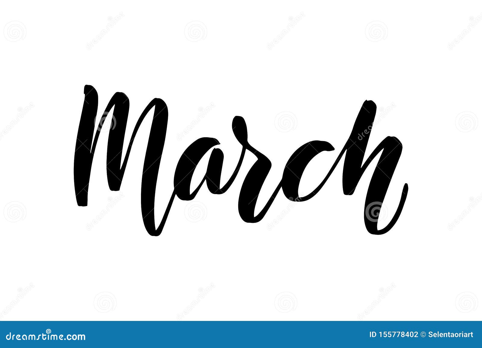 Inspirational Handwritten Brush Lettering March Stock Vector ...