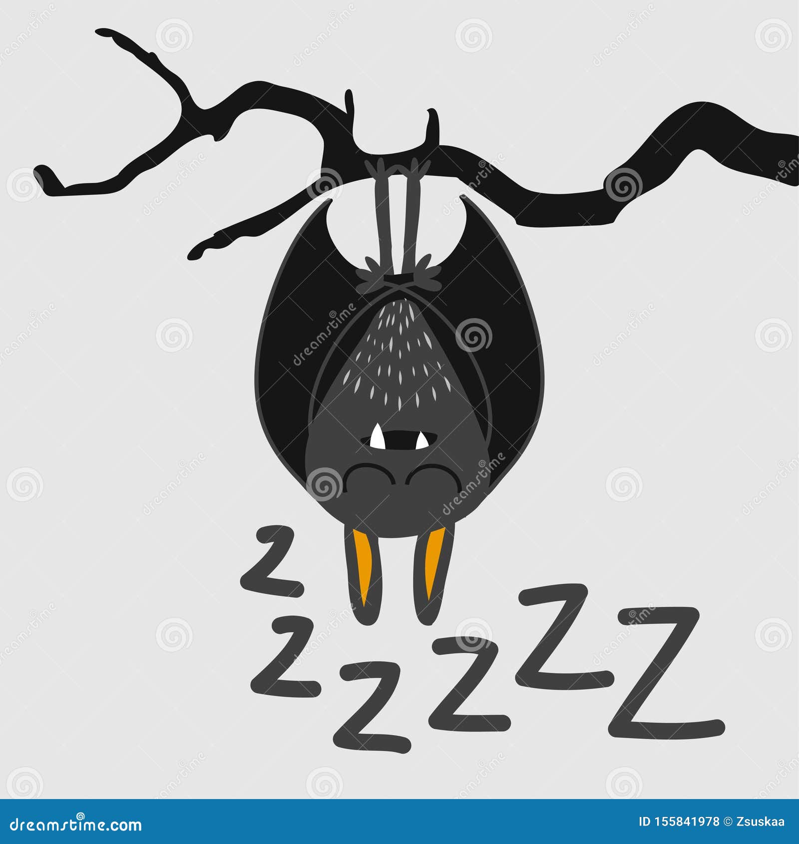 Sleeping Demon With Big Smile. Cartoon Cute Face. Gaiety Emotion ...