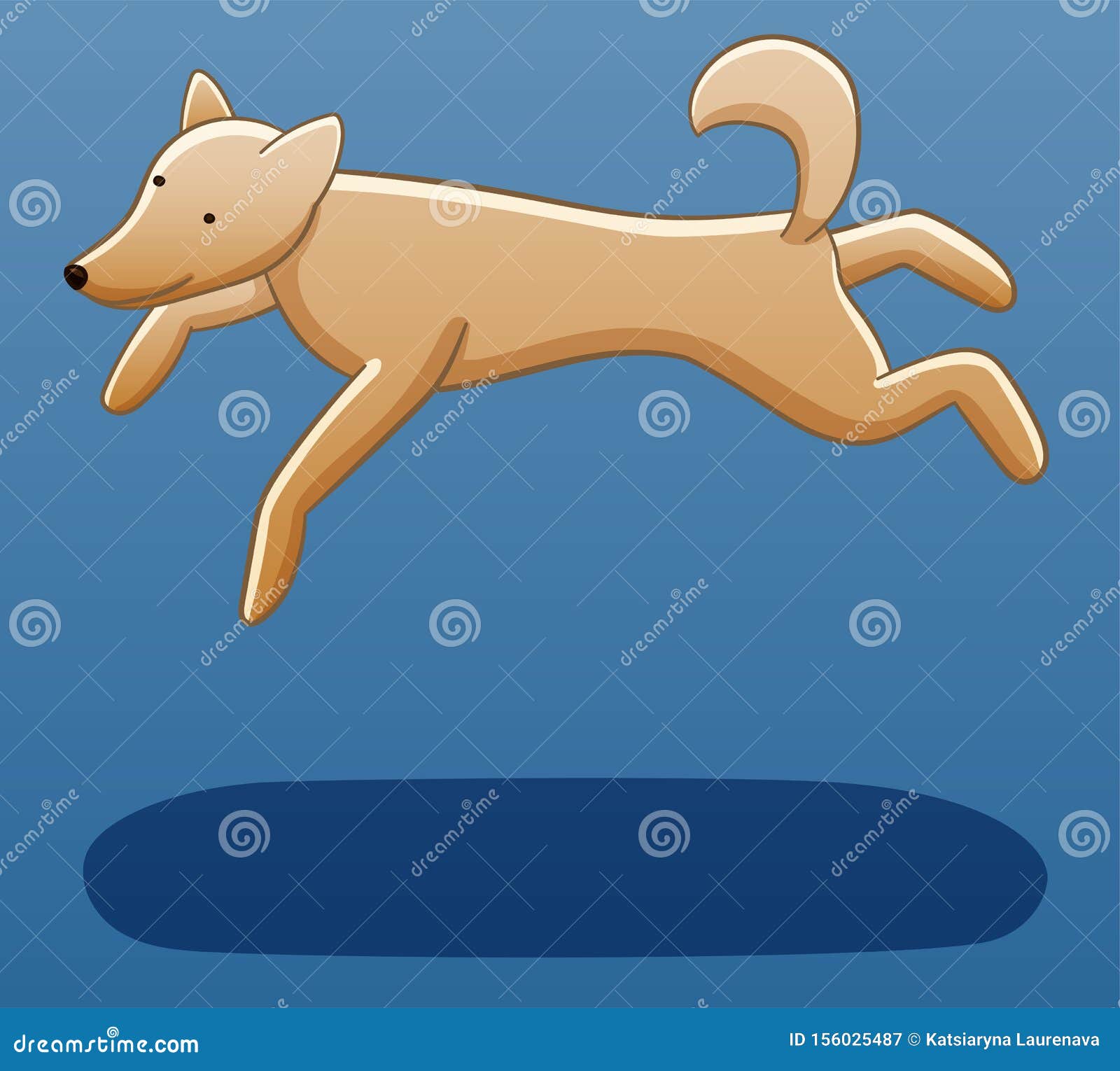 Levitating Dog on a Blue Background Stock Vector - Illustration of ...