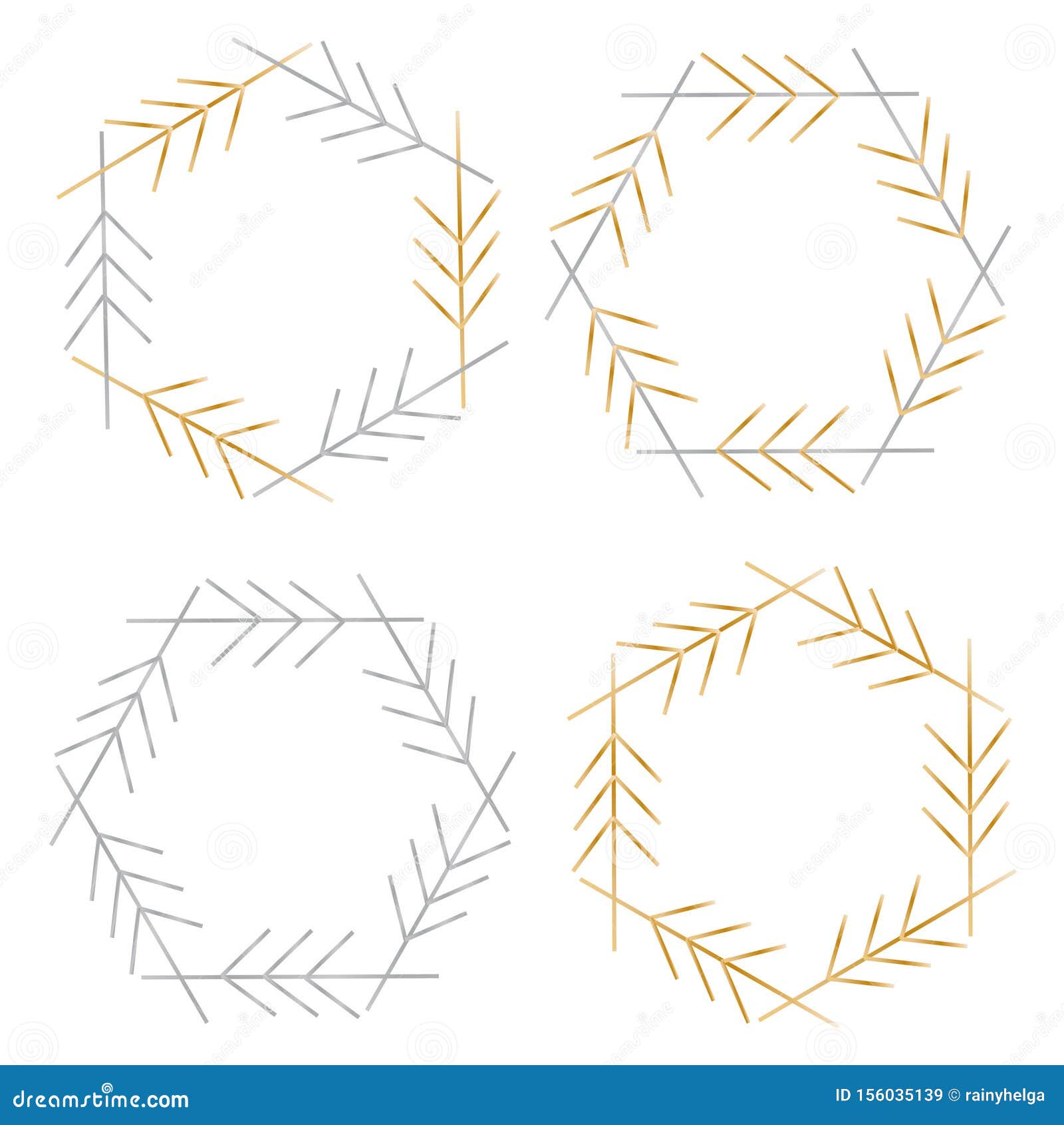 Set of 4 Silver and Gold Elegant Frames Stock Vector - Illustration of ...
