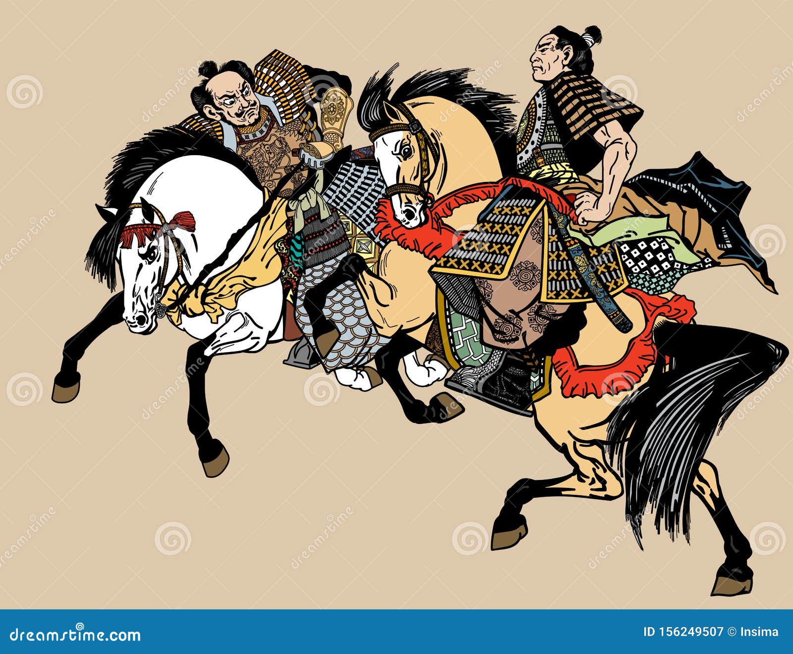 Samurai Horseman With The Bow, Mounted Samurai Archer, Japanese ...