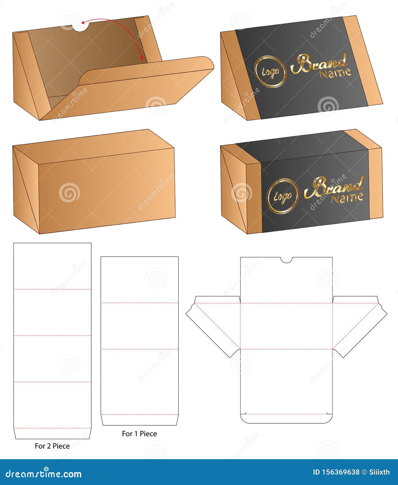 Box Packaging Die Cut Template Design. 3d Mock-up Stock Vector ...