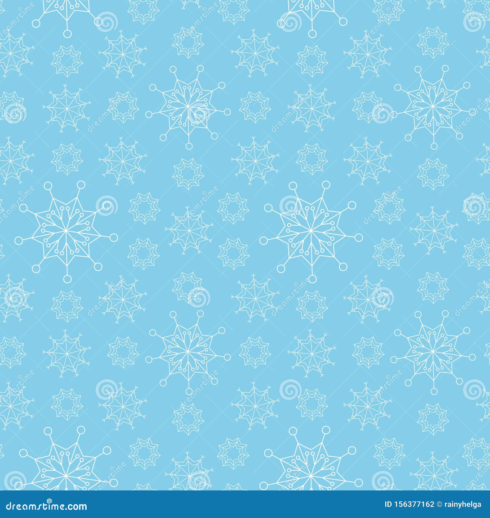 Light Blue Snowflake Seamless Pattern. New Year and Christmas Ornament ...