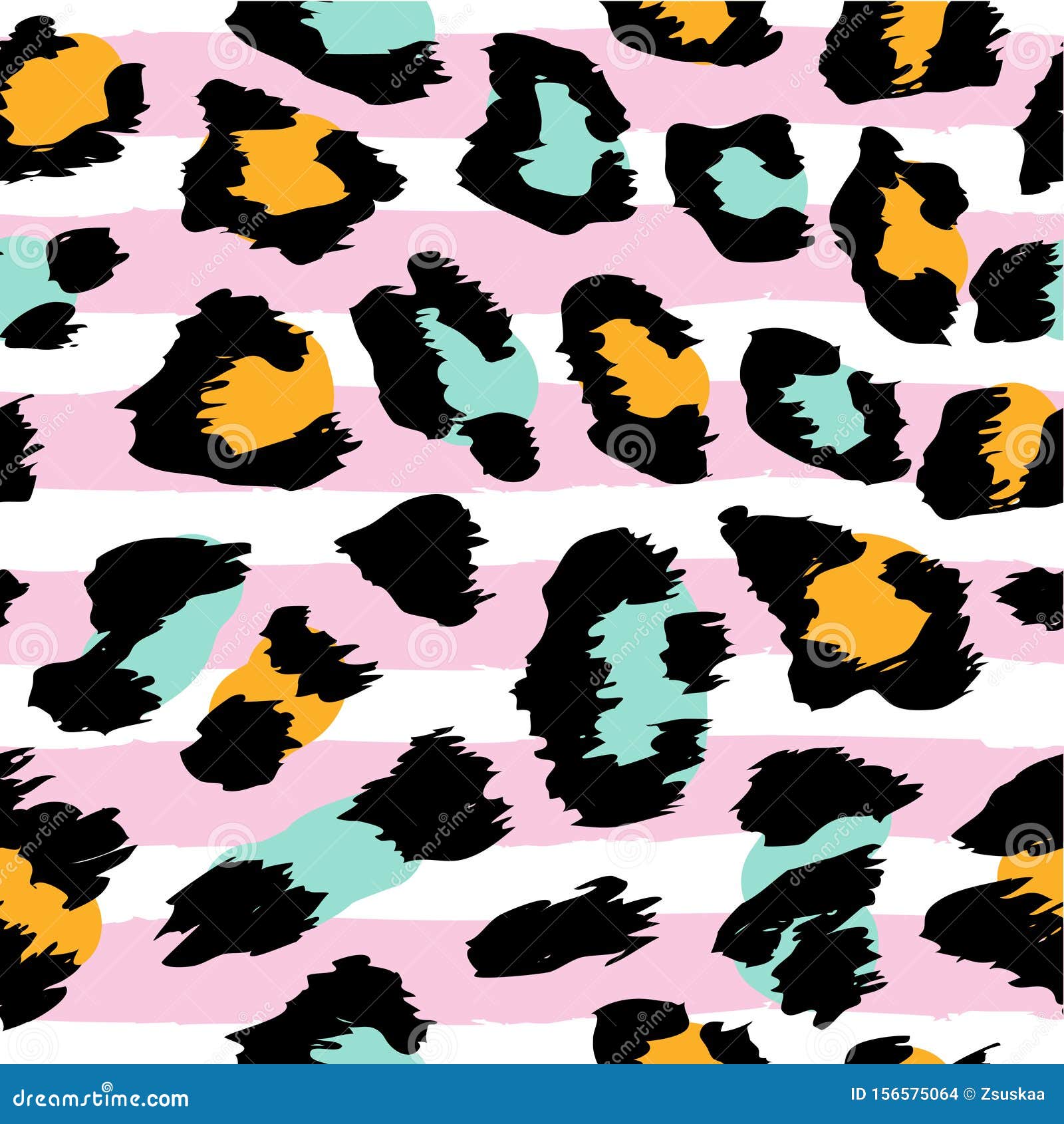 Ocelot Pattern Design - Funny Drawing Seamless Leopard Pattern. Stock ...