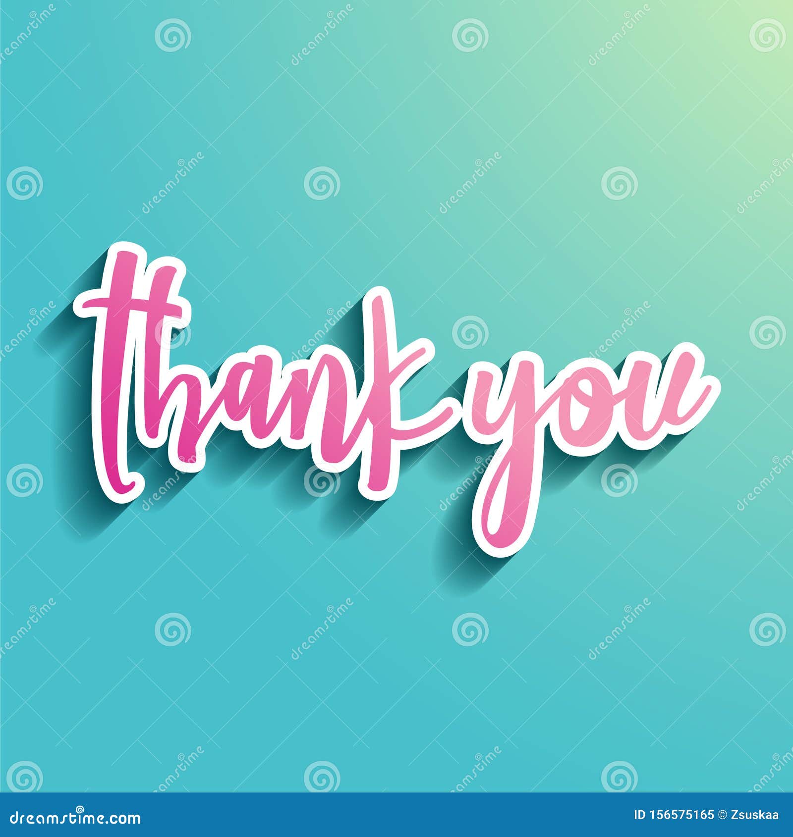 Thank You Handwritten Inscription. Hand Drawn Lettering. Thank You ...