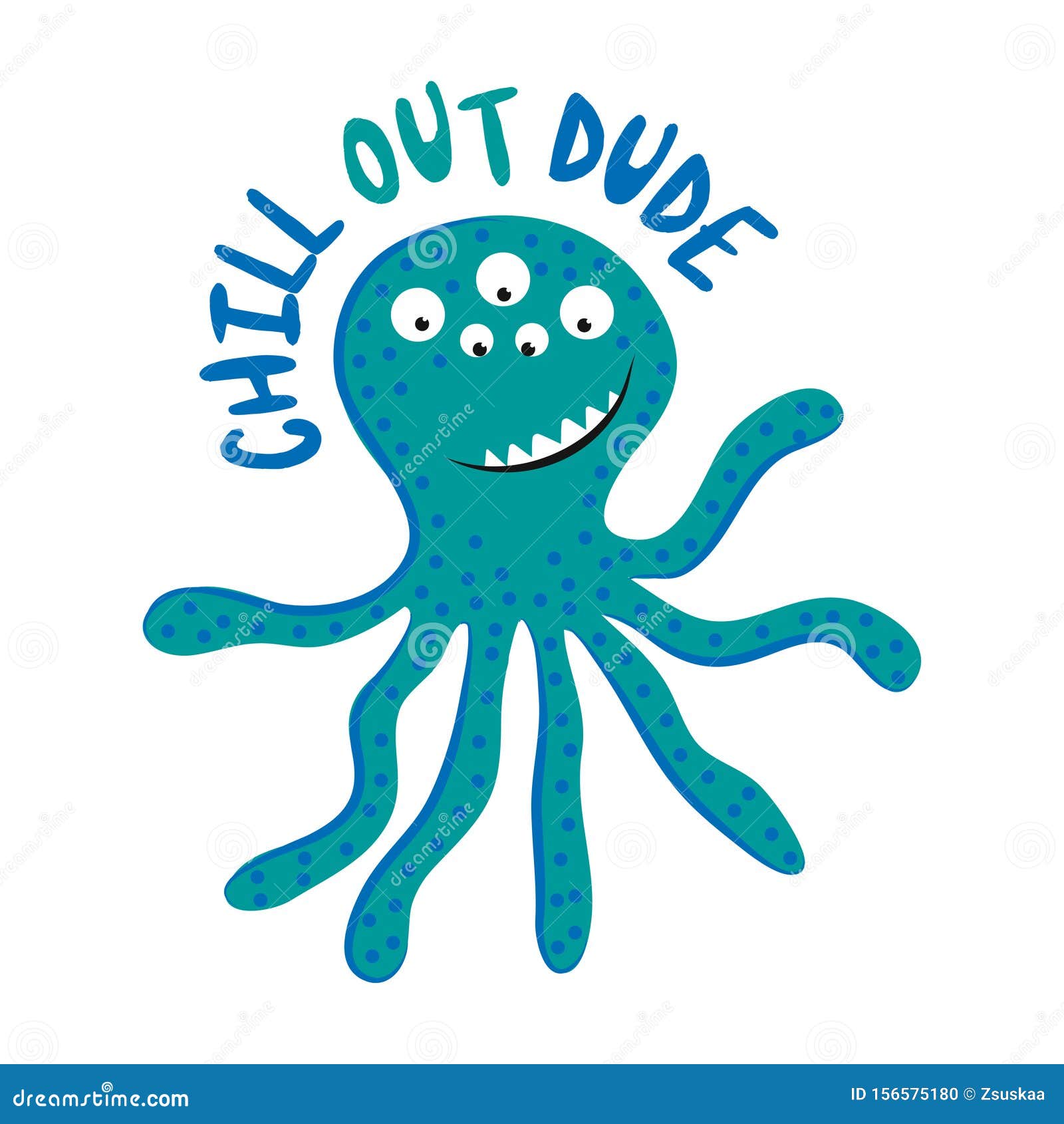 Chill Out Dude! - Hand Drawn Vector Illustration. Stock Vector ...