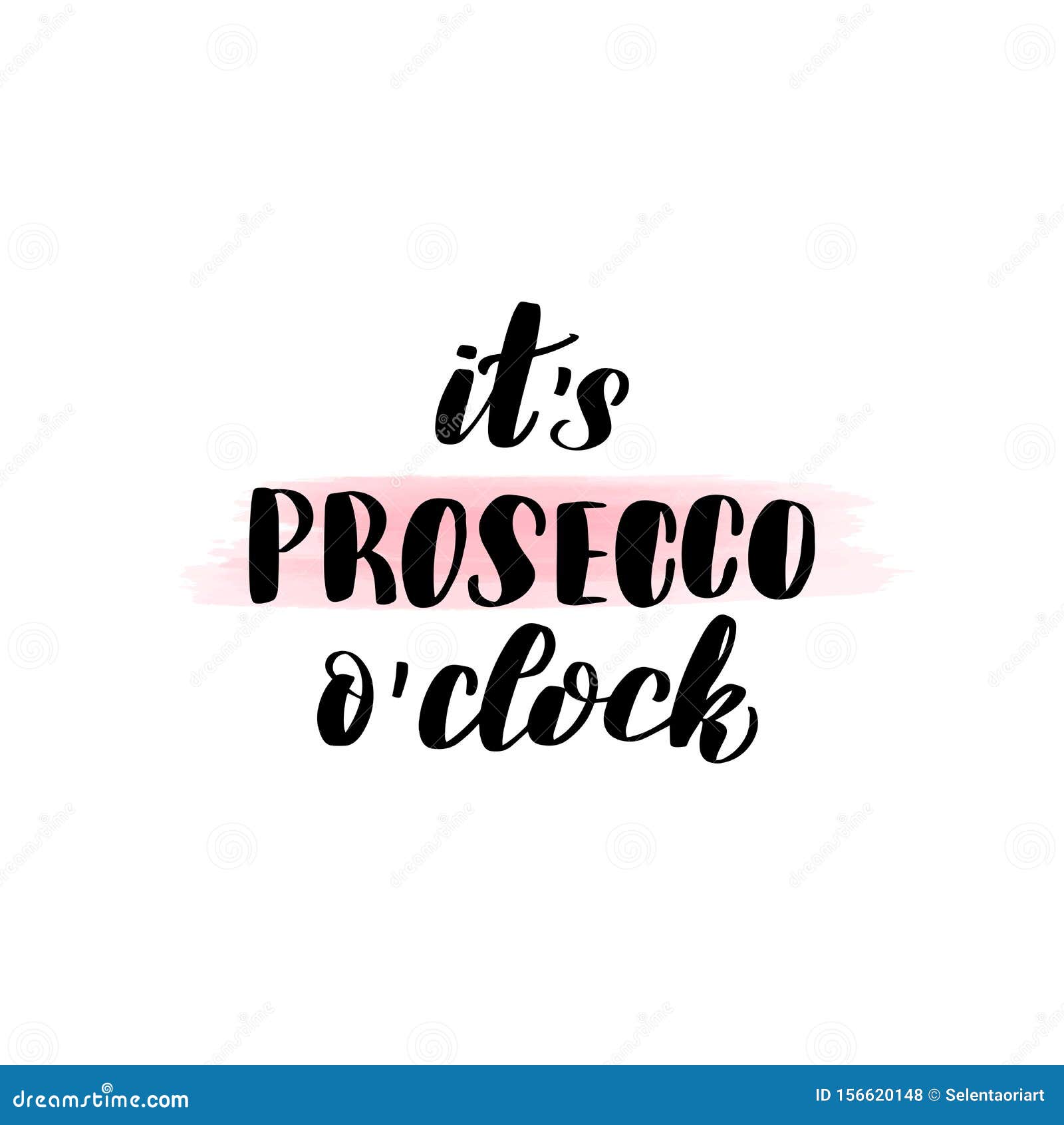Prosecco Calligraphy Lettering With Hand Drawn Clicking Champagne ...