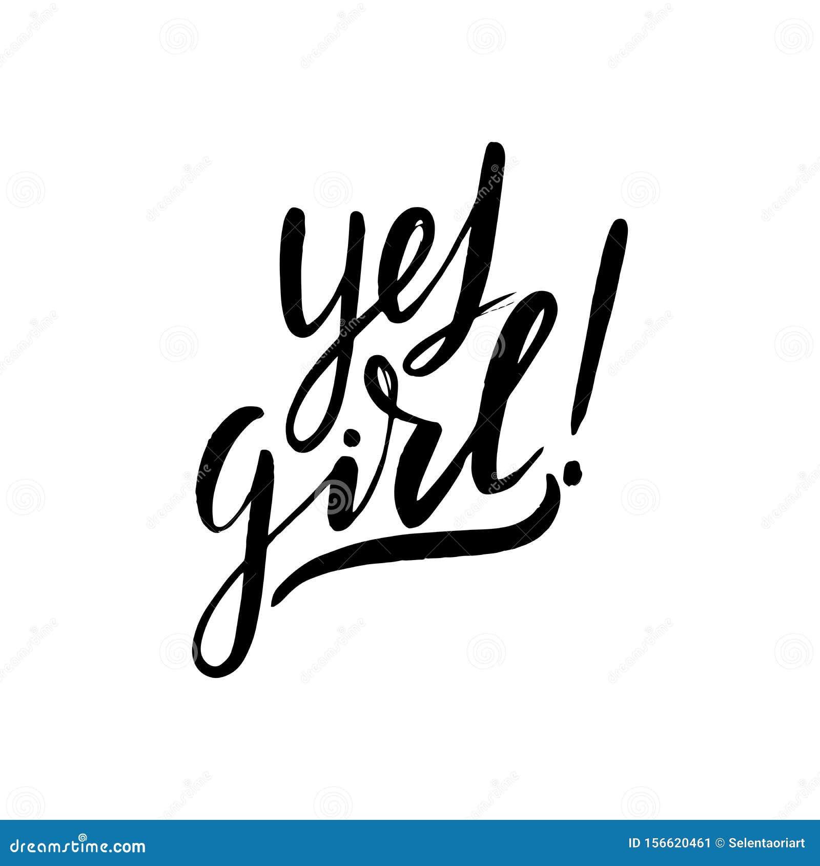 Lettering yes girl stock vector. Illustration of movement - 156620461