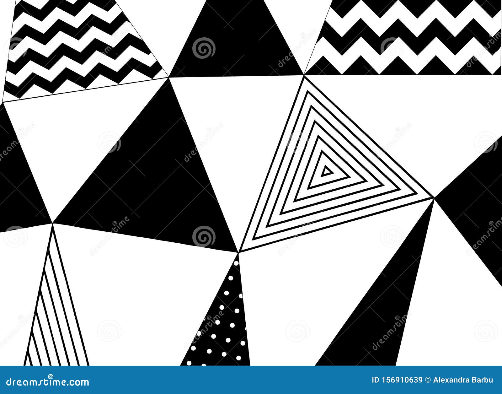 Abstract Geometric Striped Triangles Seamless Pattern Stock Vector ...