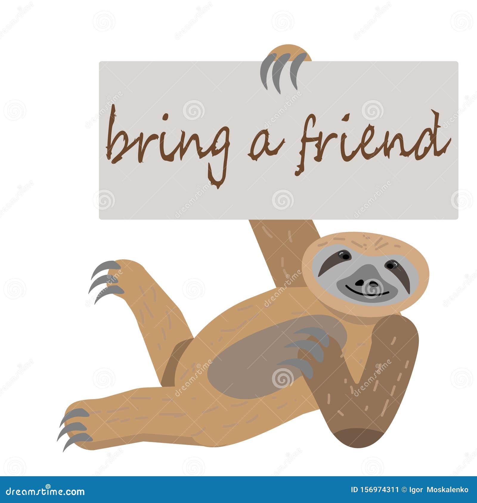 Cartoon Hero Sloth Lying on His Back Stock Vector - Illustration of ...