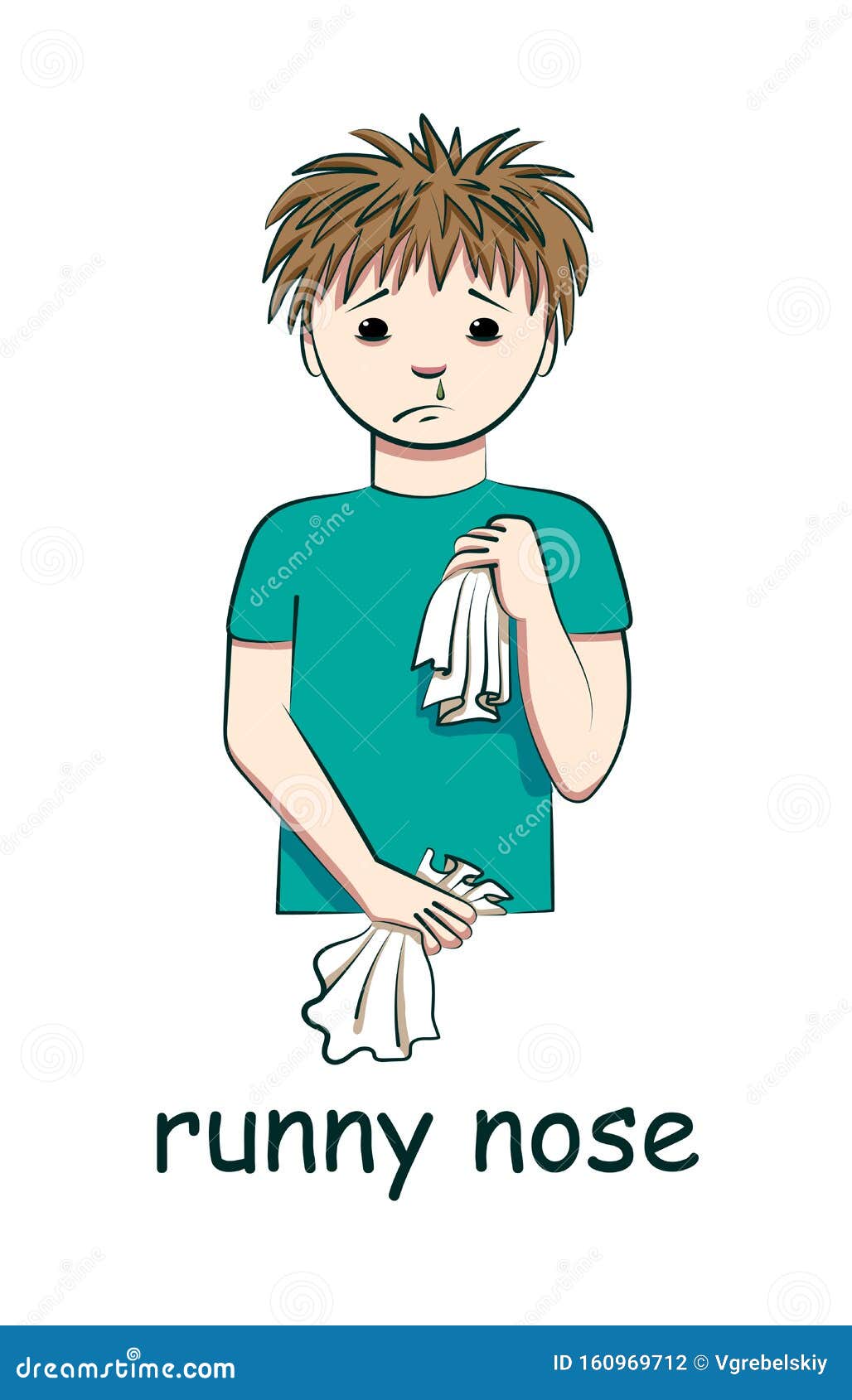 Runny Nose. Symptoms of Viral and Colds Stock Vector - Illustration of ...