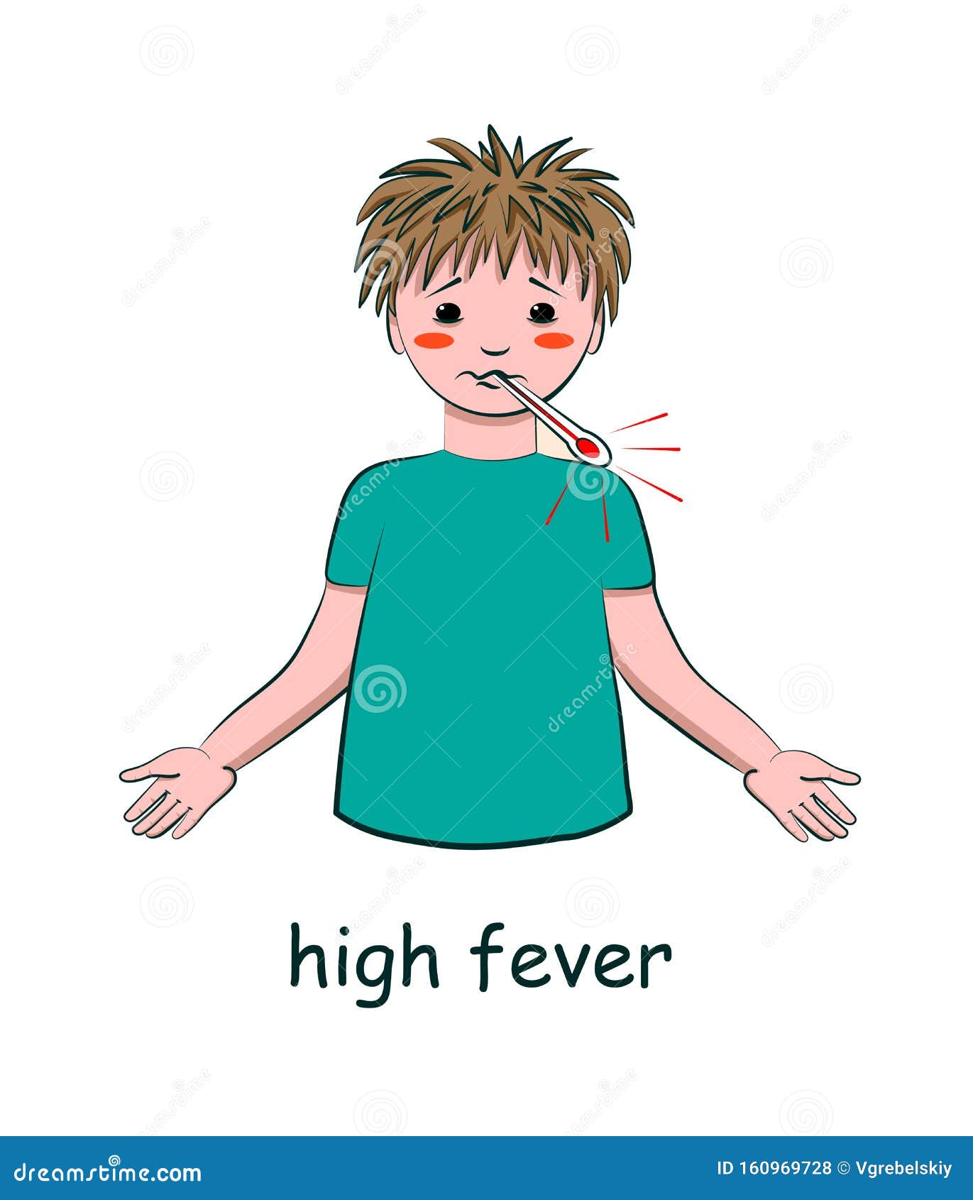 Highfever. Symptoms of Viral and Colds Stock Vector - Illustration of ...