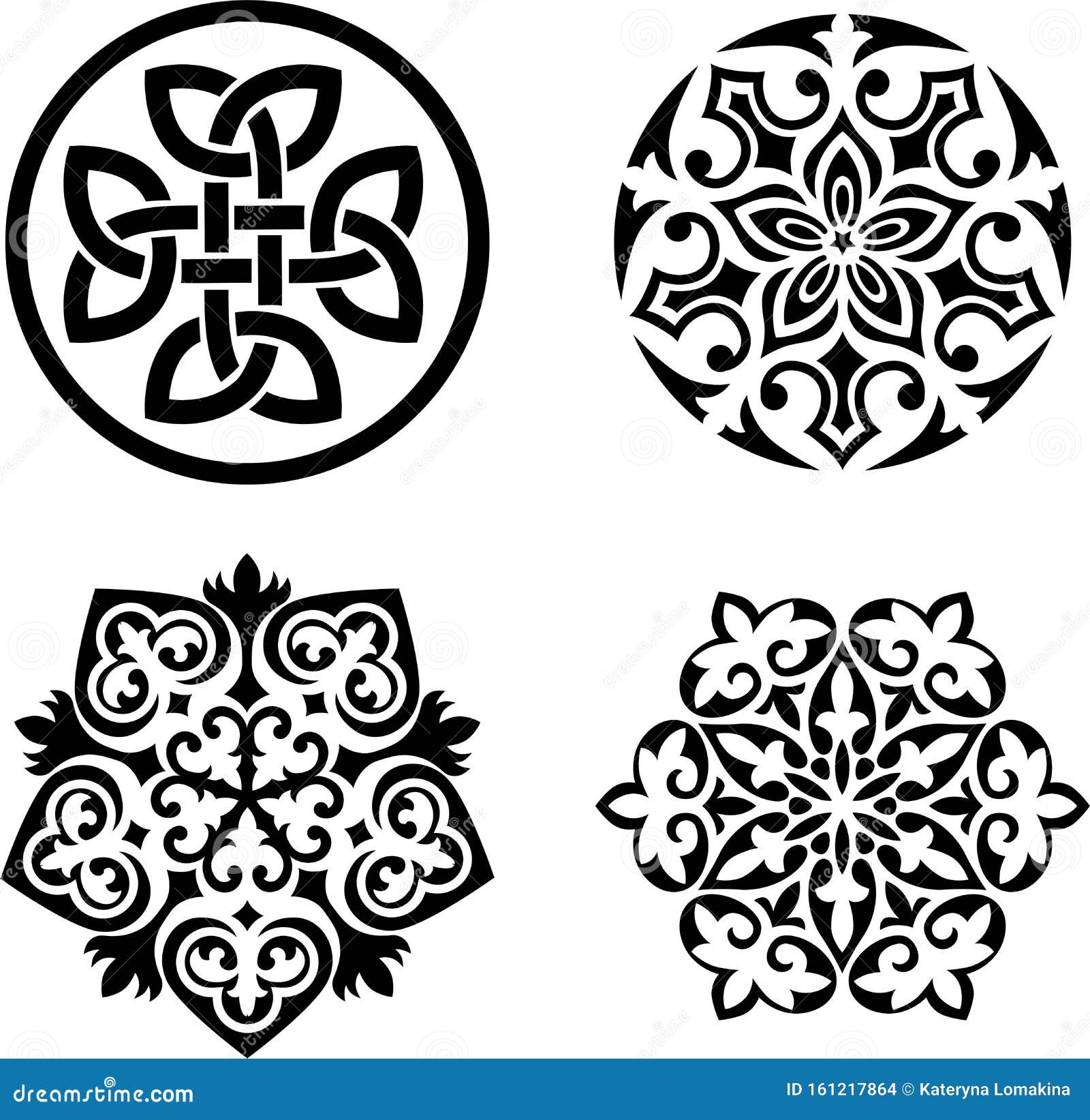 Indian Black Stencil Art Set Stock Illustration - Illustration of ...