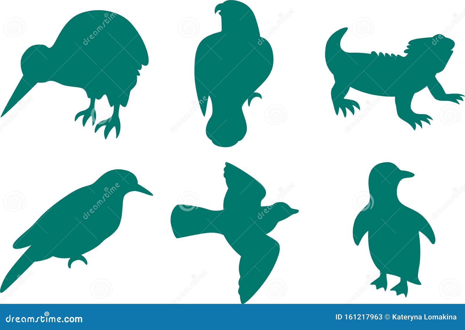 Exotic Birds Stencil Art Set Stock Vector - Illustration of geometry ...
