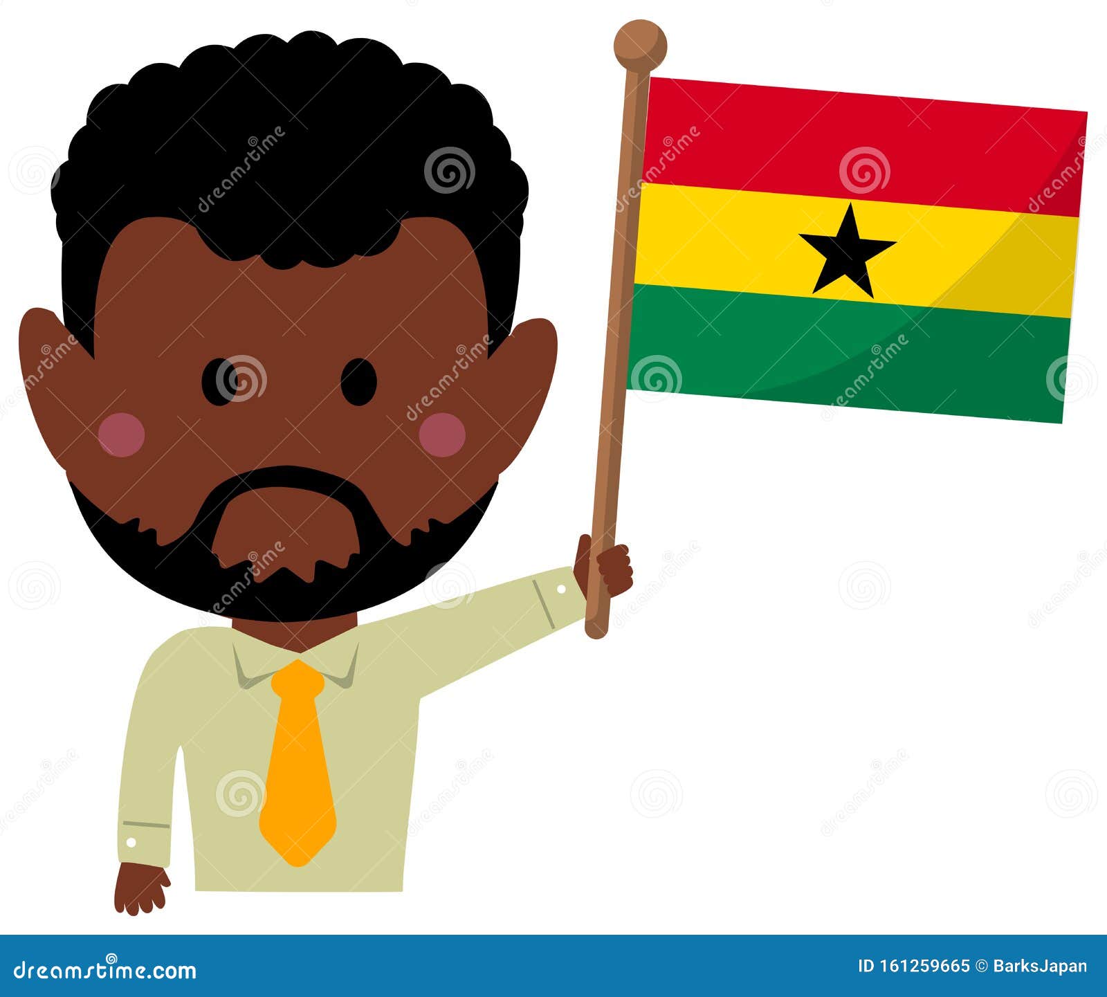 Cartoon Business Man with National Flags / Ghana Stock Vector ...