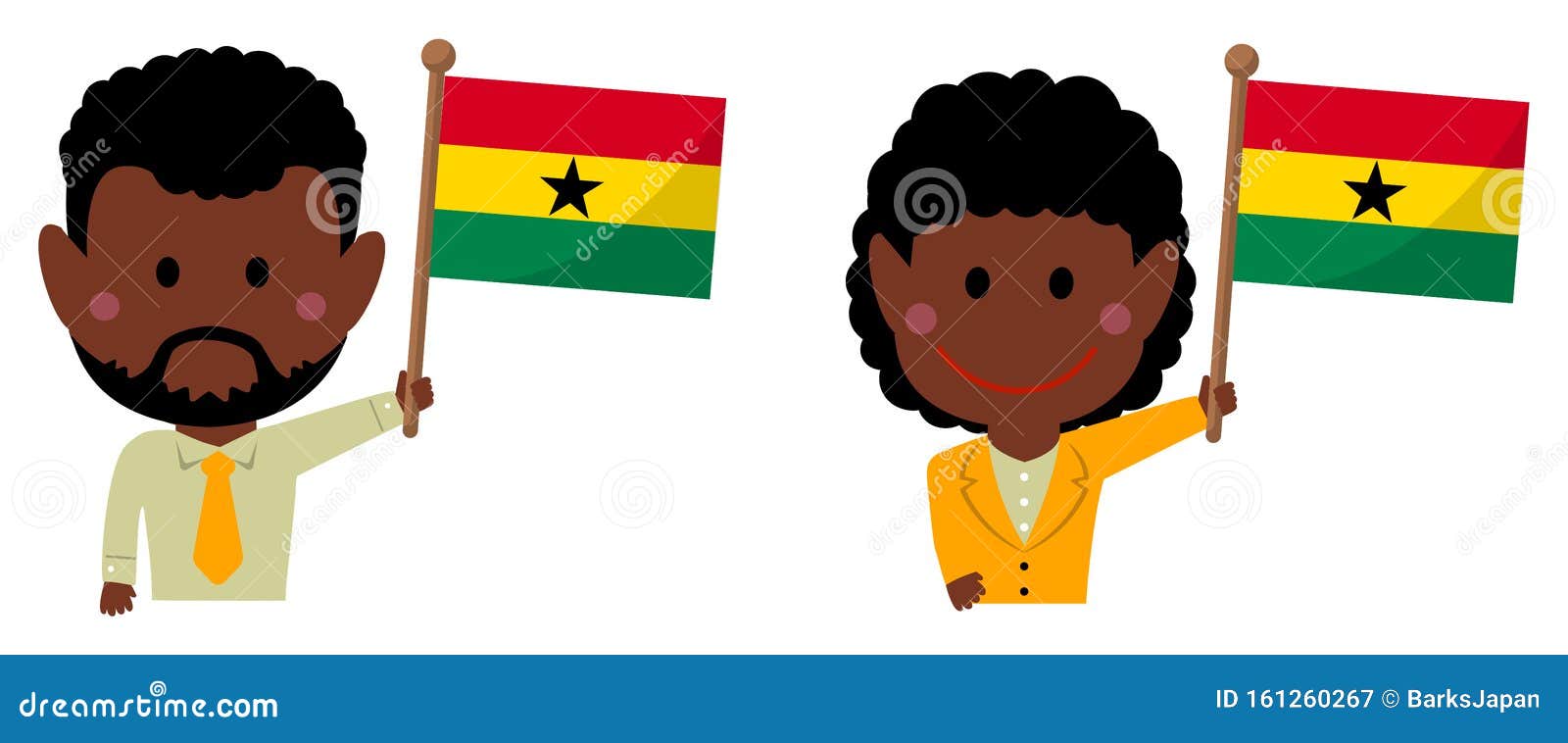 Cartoon Business Person Set with National Flags / Ghana Stock Vector ...