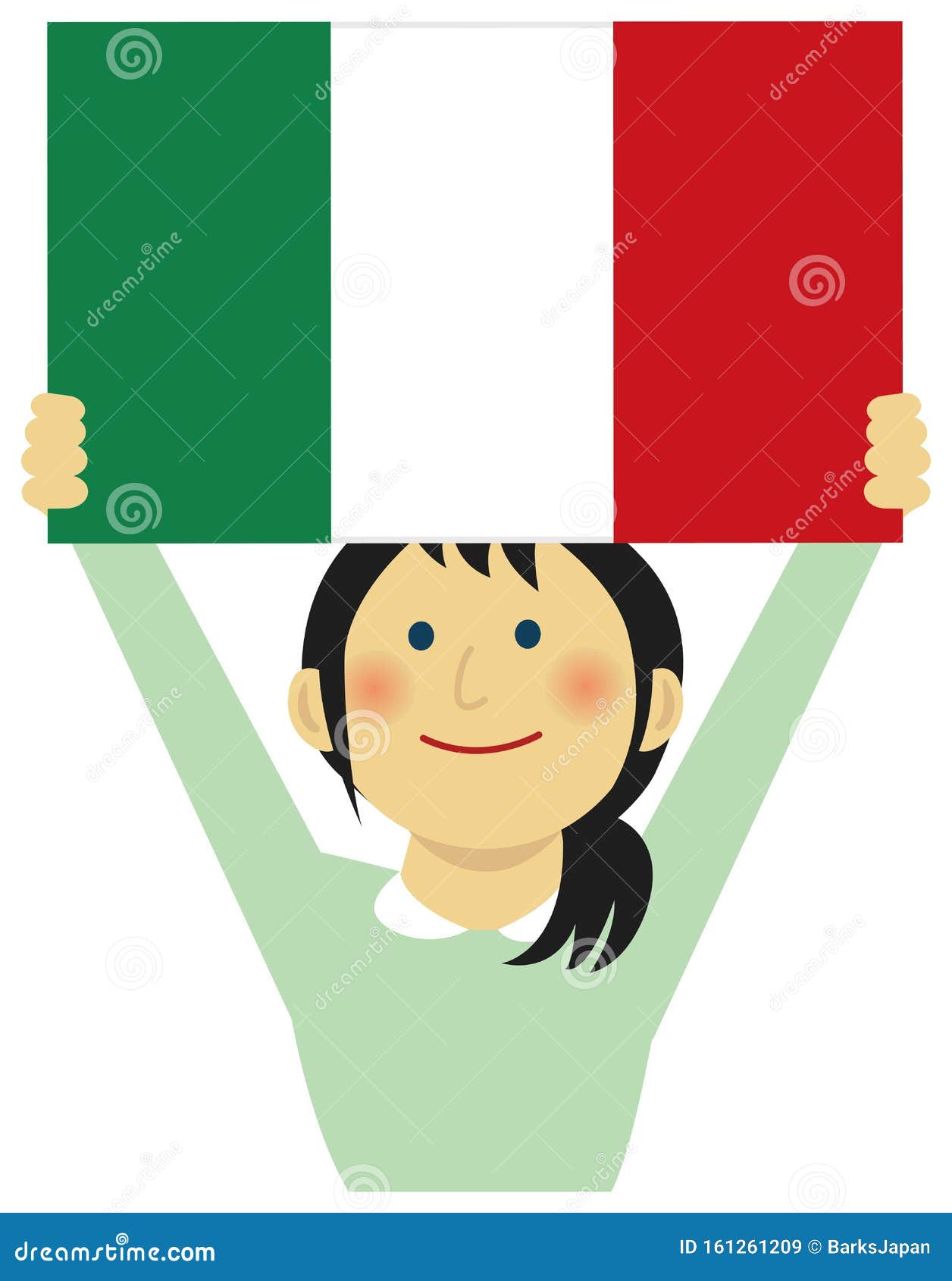 Cartoon Woman with National Flags / Italy Stock Vector - Illustration ...