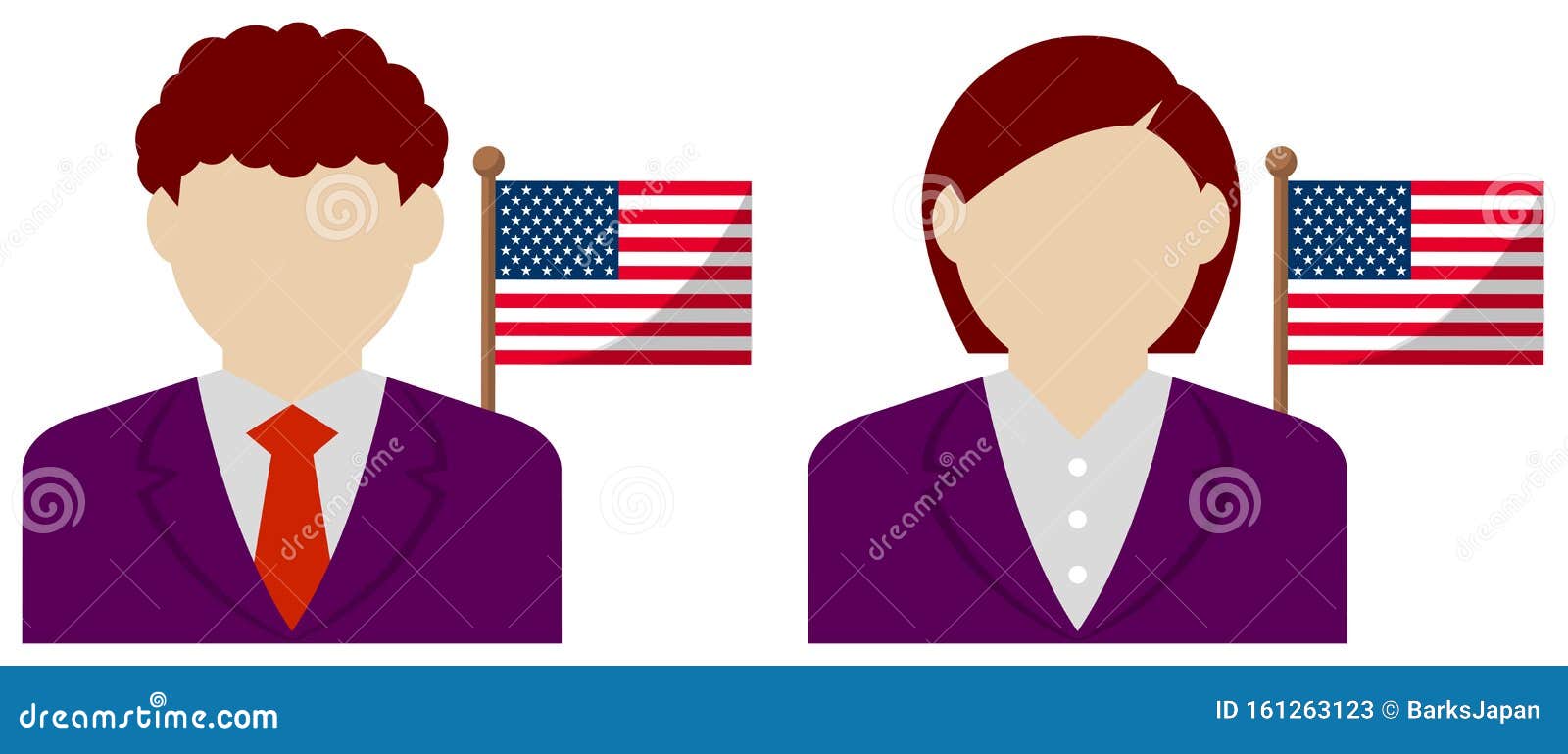 Faceless Business Person Illustration with National Flags / USA Stock ...