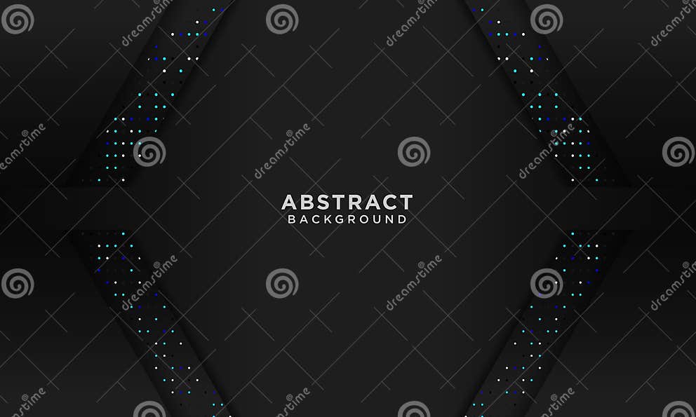 Black Overlapping Background with Glitter and Hexagon Concept Stock ...