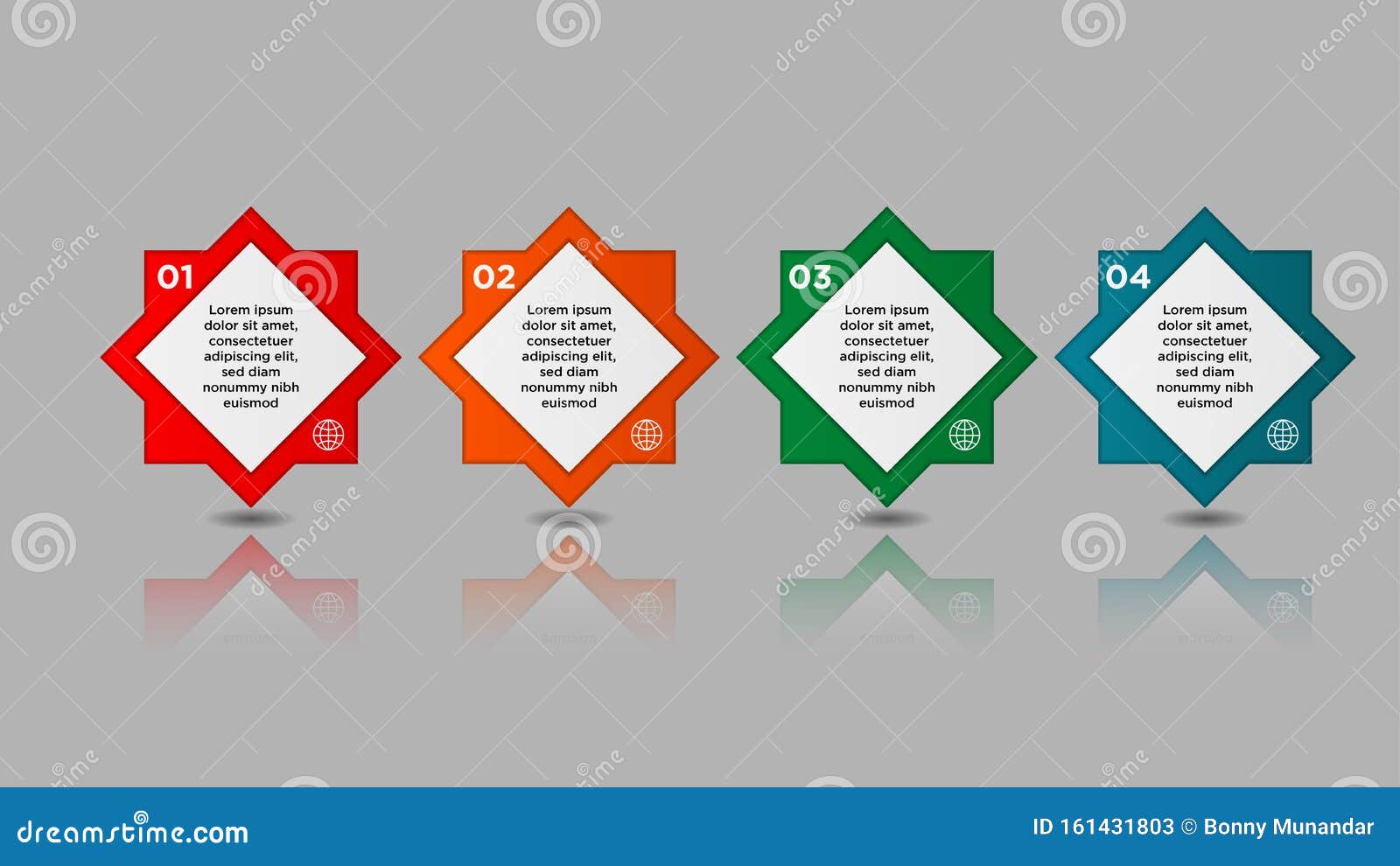 Infographic Design with Gradient and Paper Shadow Effect 4 Options or ...