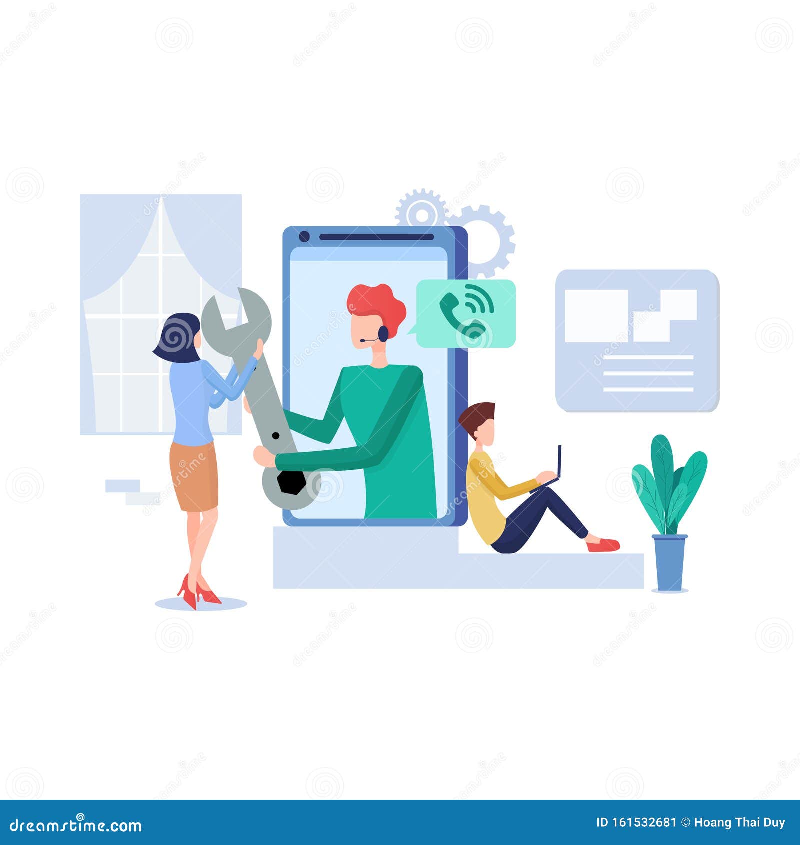 Technical Support Illustration Concept. Modern Business Technology ...