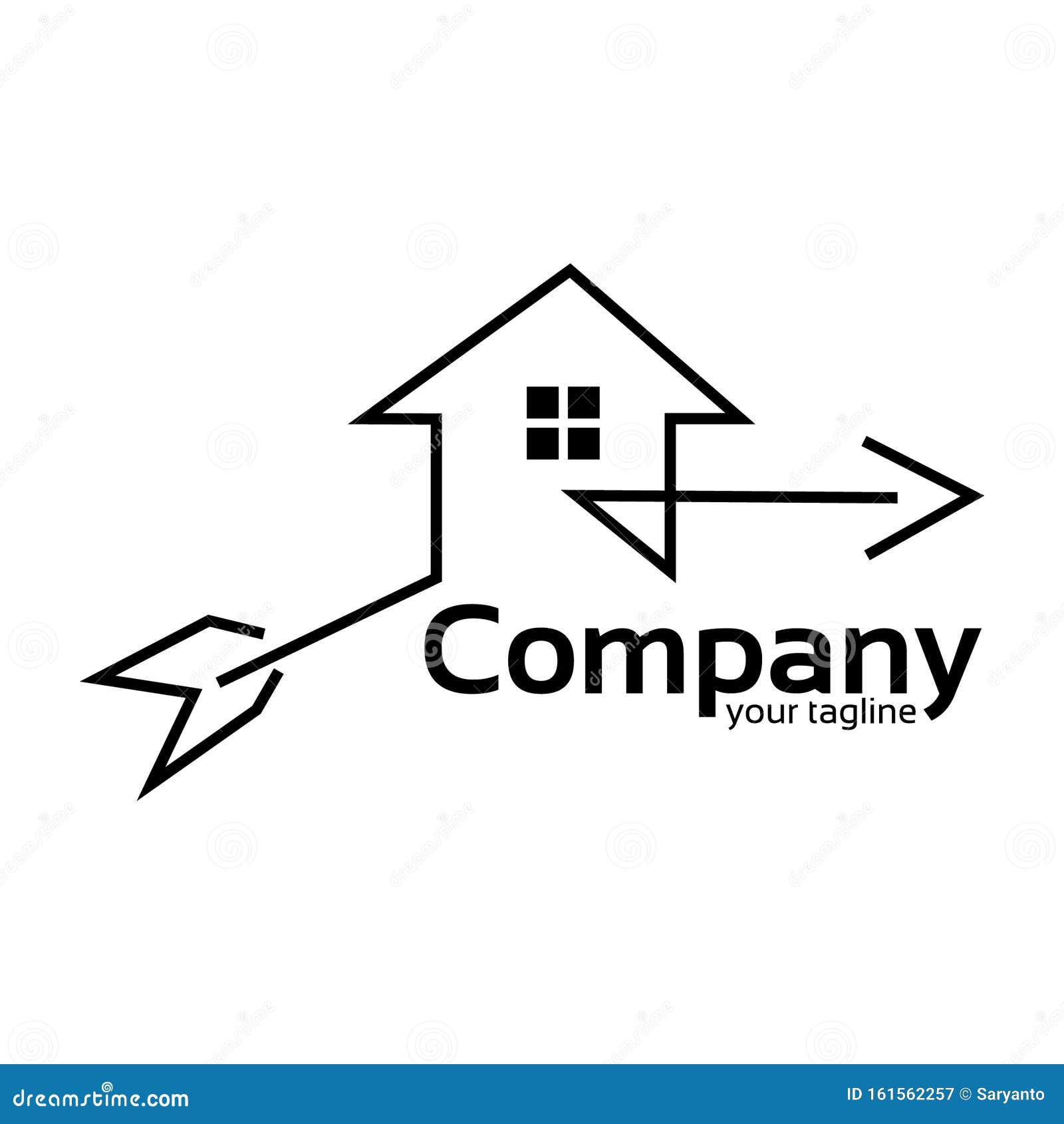 Arrow House Logo, Flat Design. Symbol of Achieved Goal Stock Vector ...