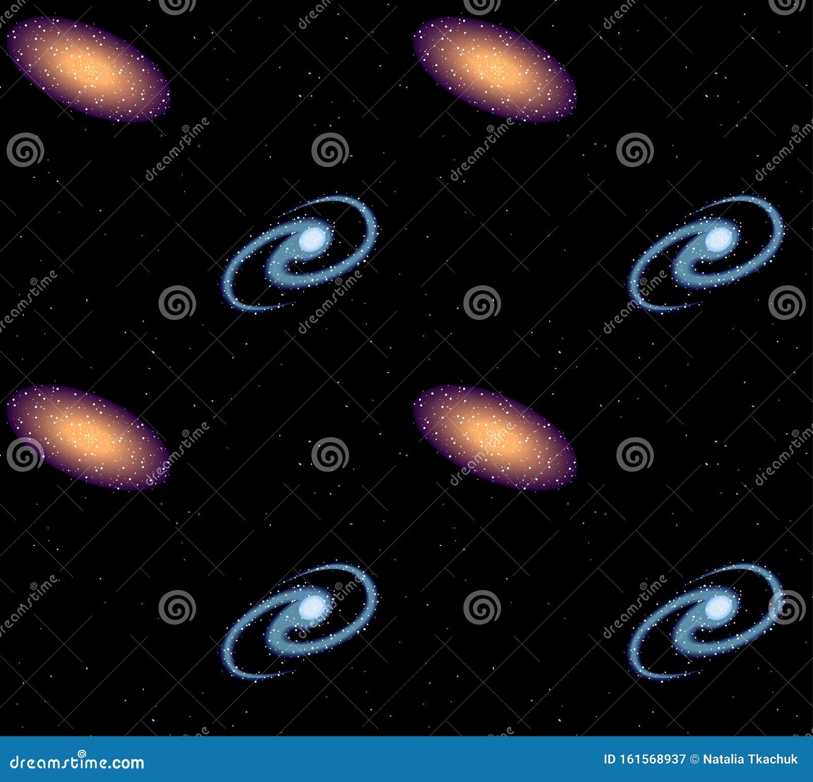 Seamless Pattern with Galaxies, Vector Illustration Stock Vector ...