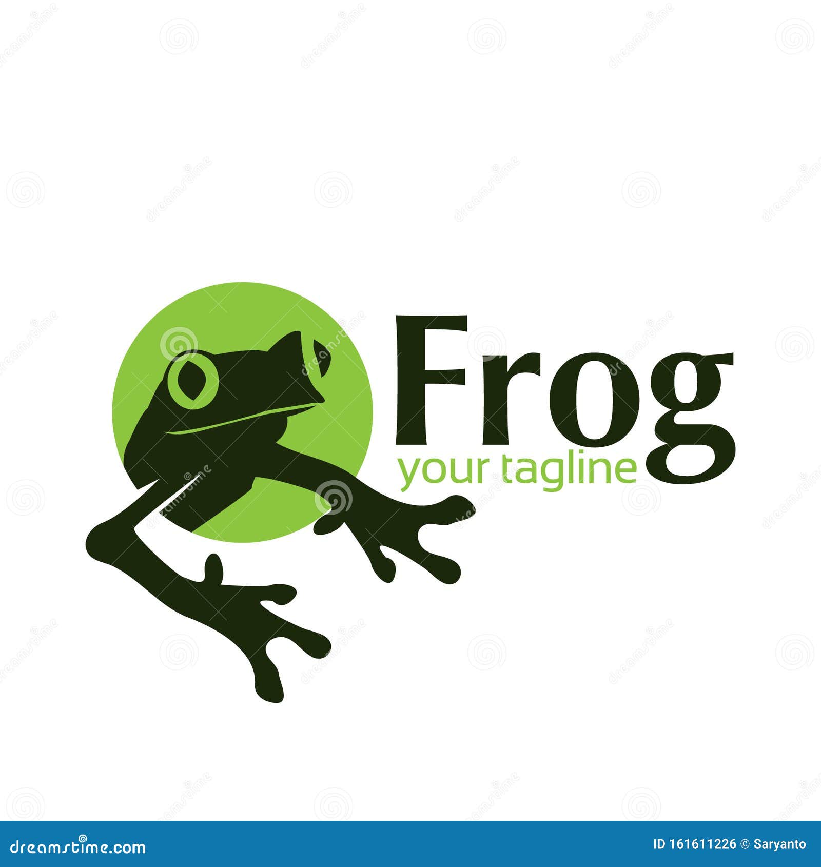 Frog Logo in the Circle. Flat Design. Frog Silhouette Stock Vector ...