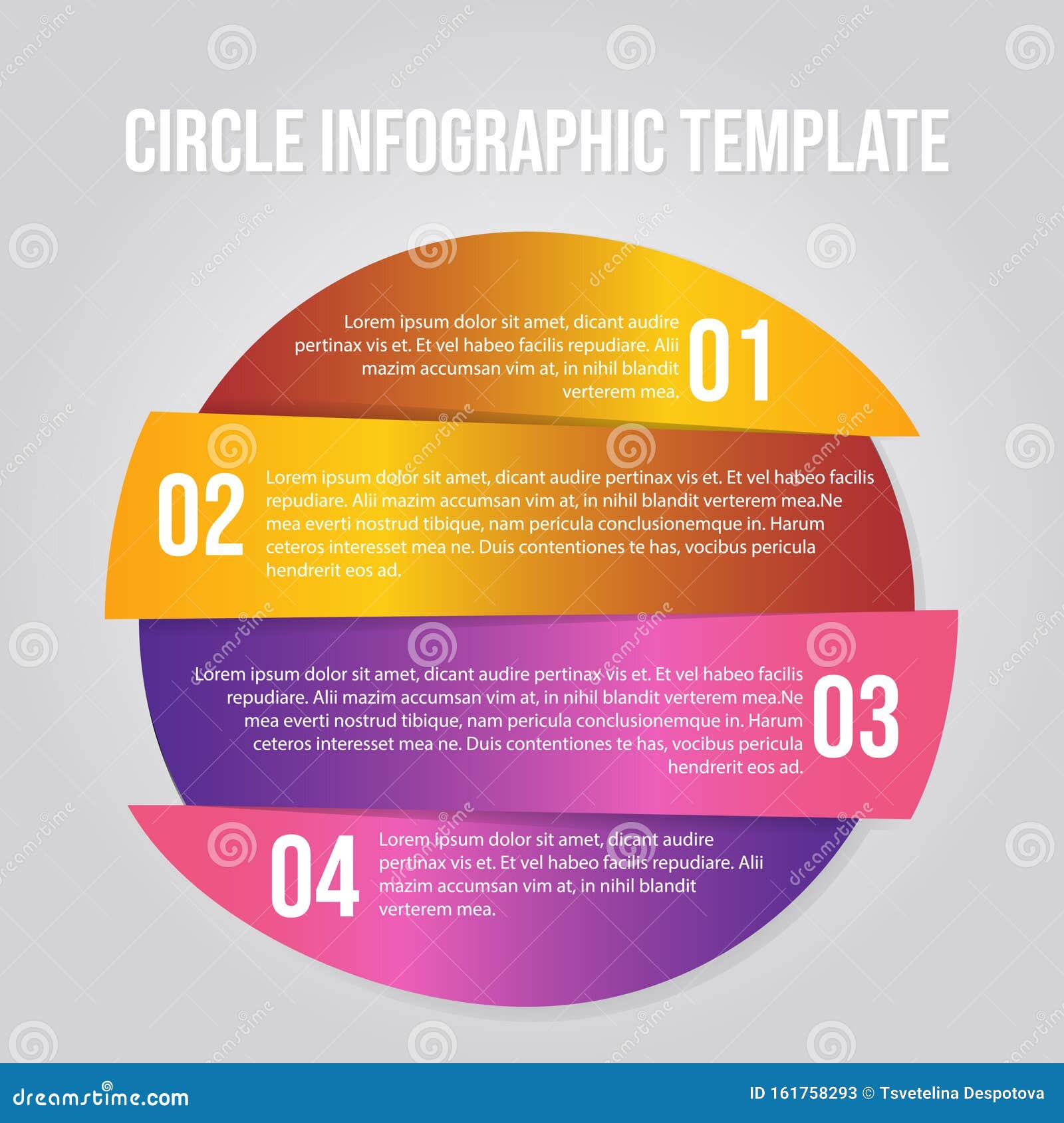 Sliced Circle Gradient Infographic Template Stock Illustration ...