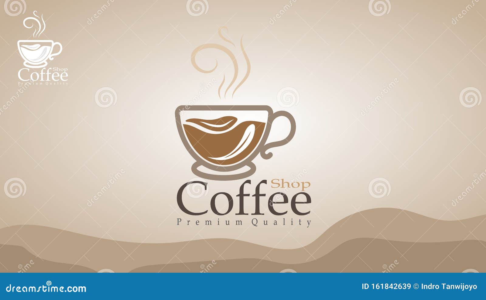 Coffee Logo with a Unique Shape with a Light Brown Background Stock ...