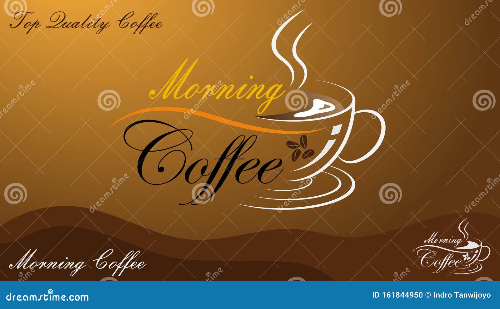 Morning Coffee Logo with a Brown Background Stock Vector - Illustration ...