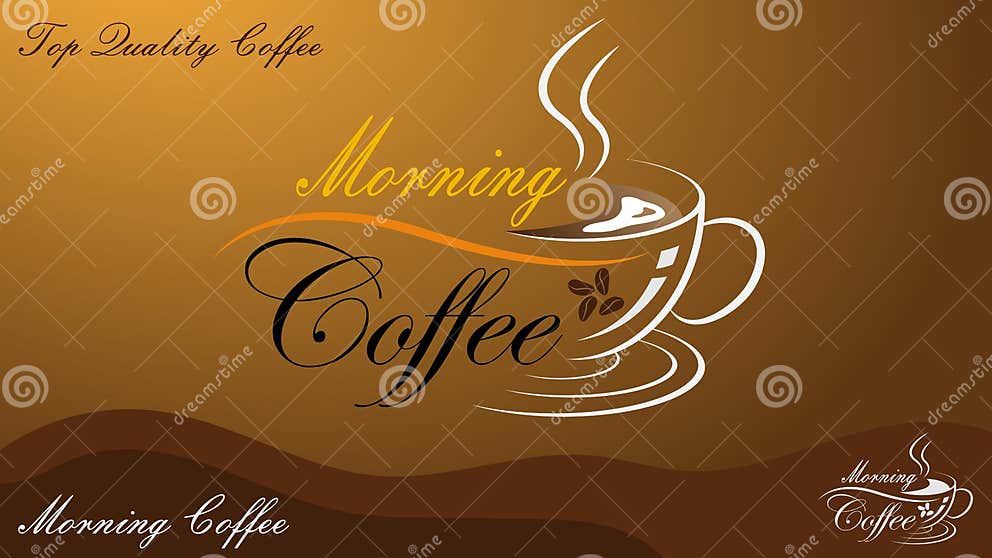 Morning Coffee Logo with a Brown Background Stock Vector - Illustration ...