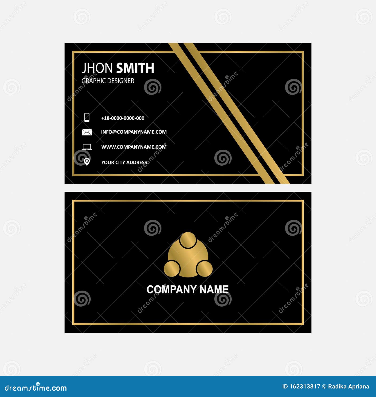 Business Card with Gold Design Stock Vector - Illustration of abstract ...