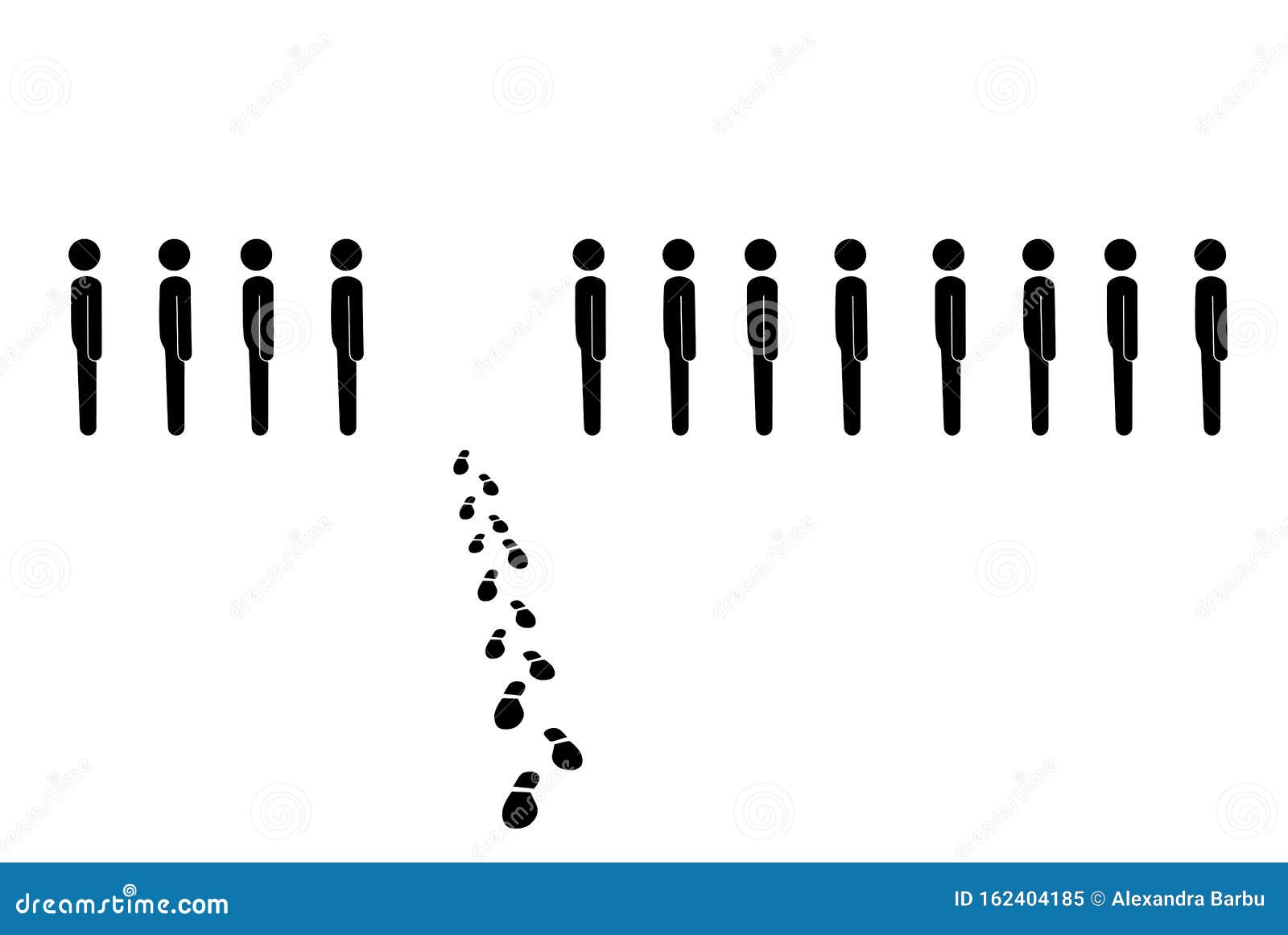 Steps Out of Line, Do Not Follow the Crowd, Follow the Right Way Stock ...