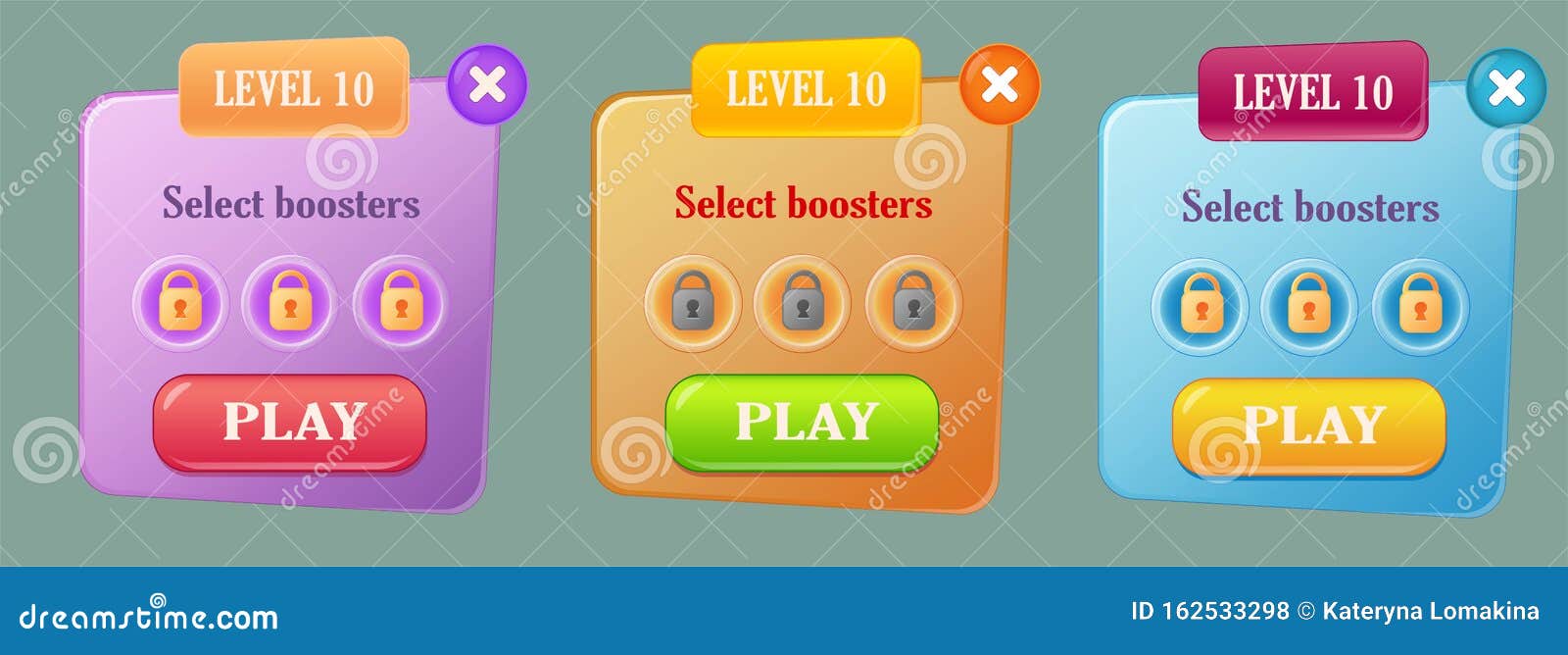 Start Level Game User Interface Stock Illustration - Illustration of ...