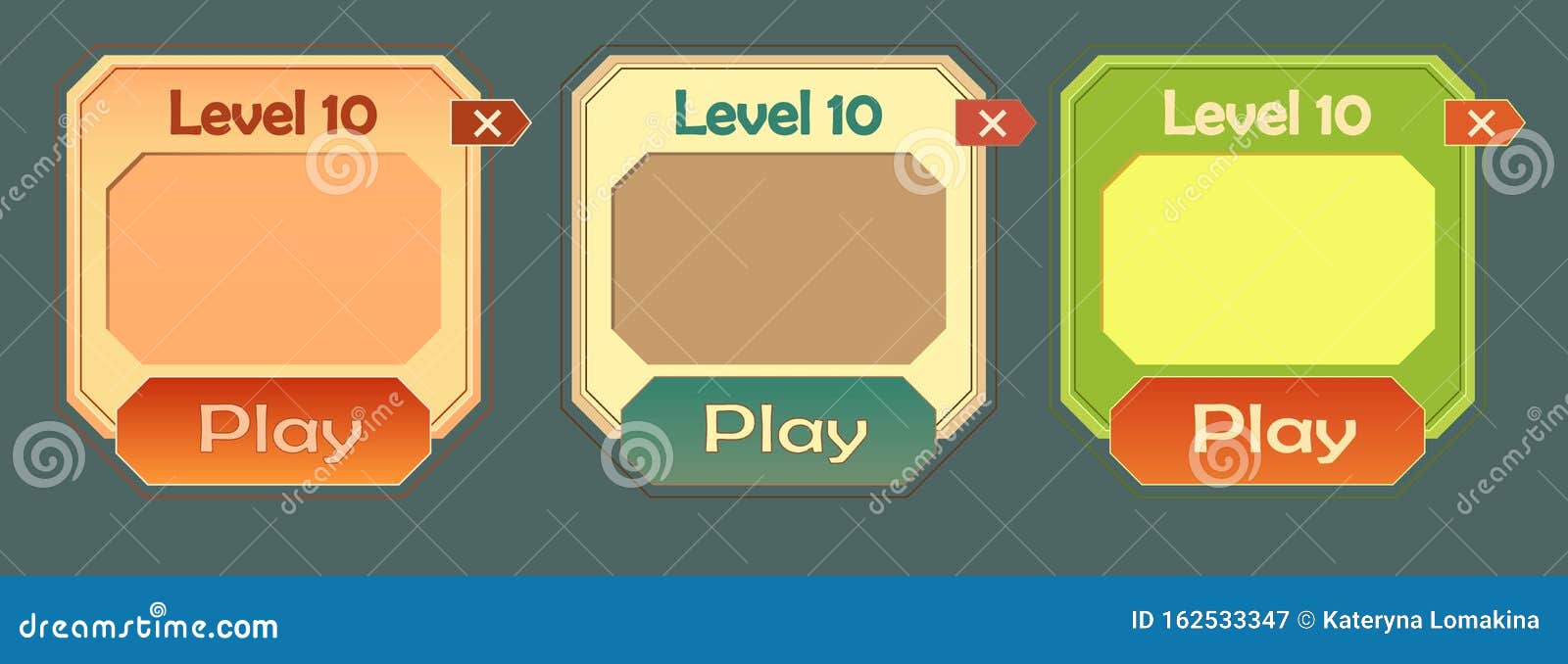 Start Level Game User Interface Stock Illustration - Illustration of ...