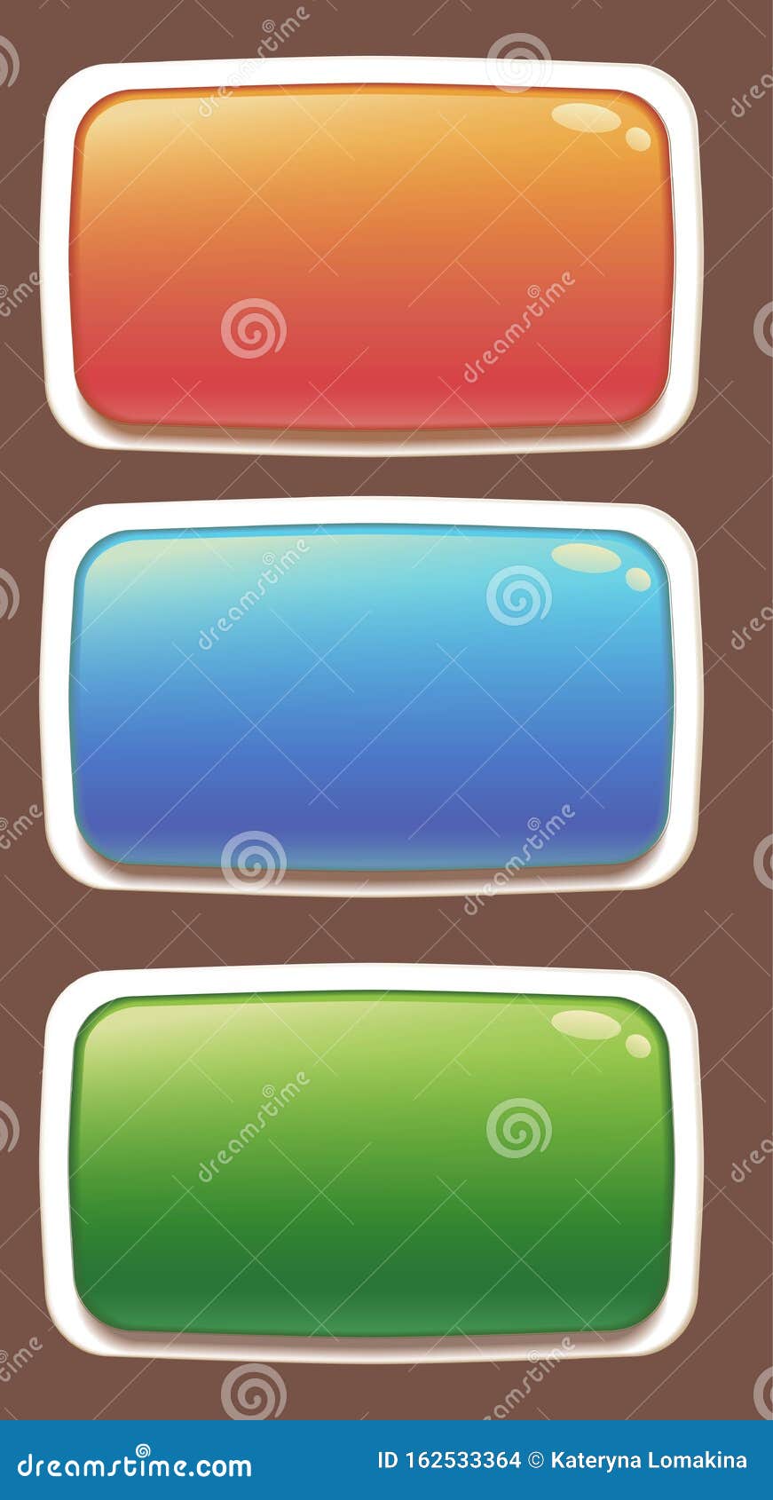User Interface Colorful Buttons Set Stock Illustration - Illustration ...